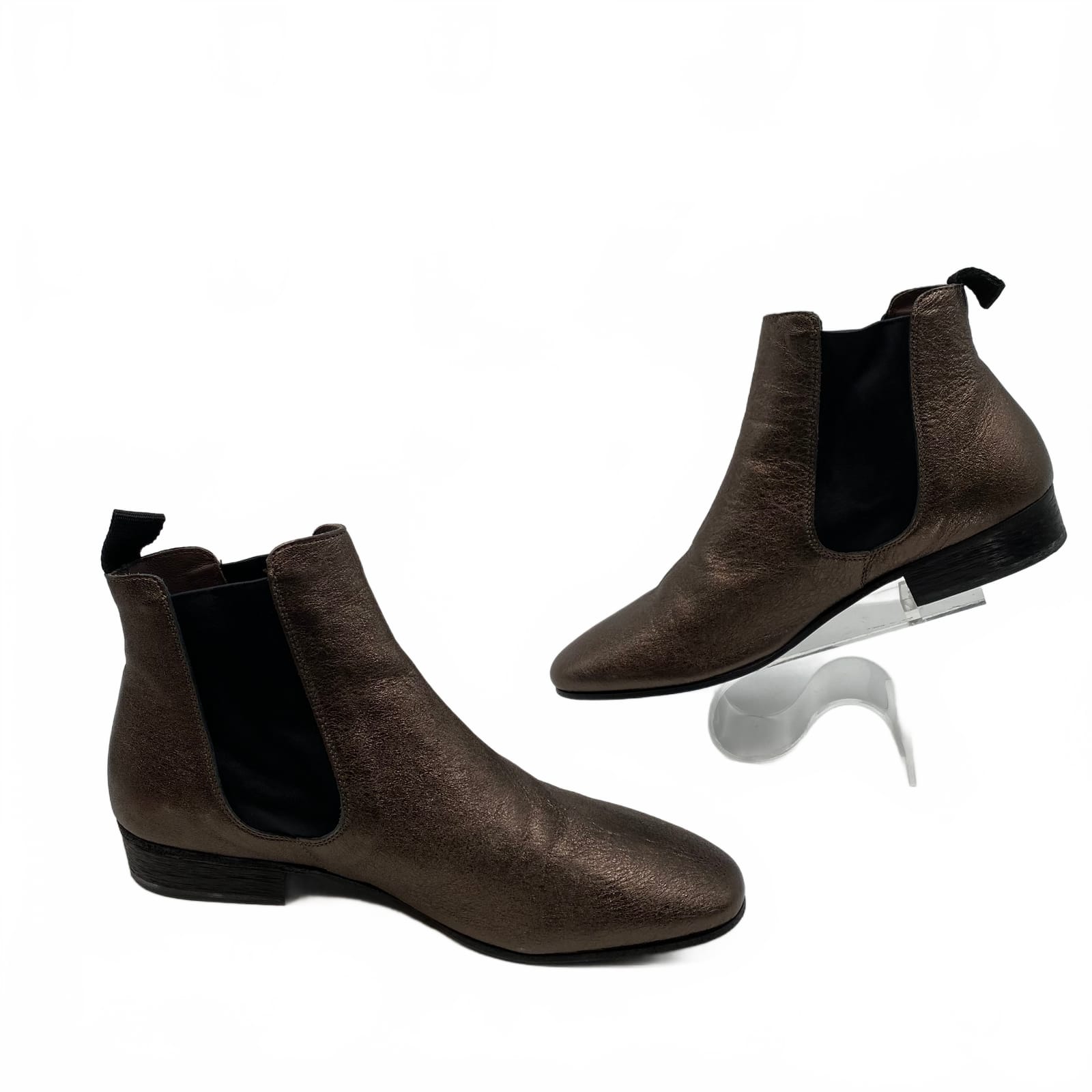 Boemos Metallic Leather Ankle Booties Boemos Metallic Leather Ankle ...