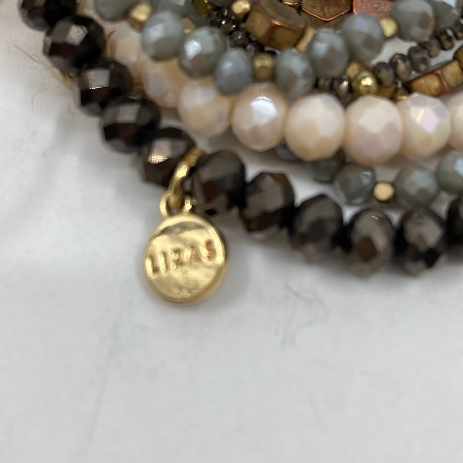 Liza Gray/Black Beaded Bracelet Liza Gray/Black Beaded Bracelet Size OS ...