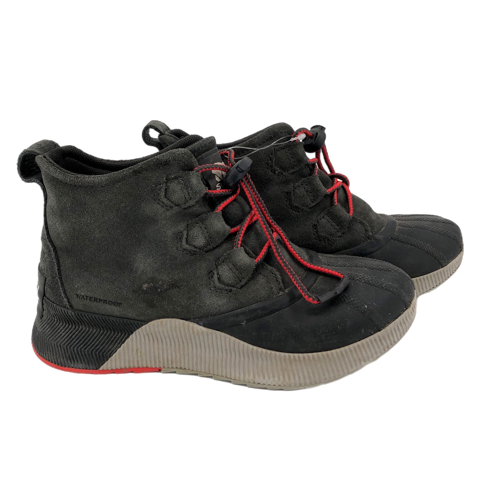 Sorel Gray & Red Suede Winter & Rain Boots Sorel Gray & Red Suede ...