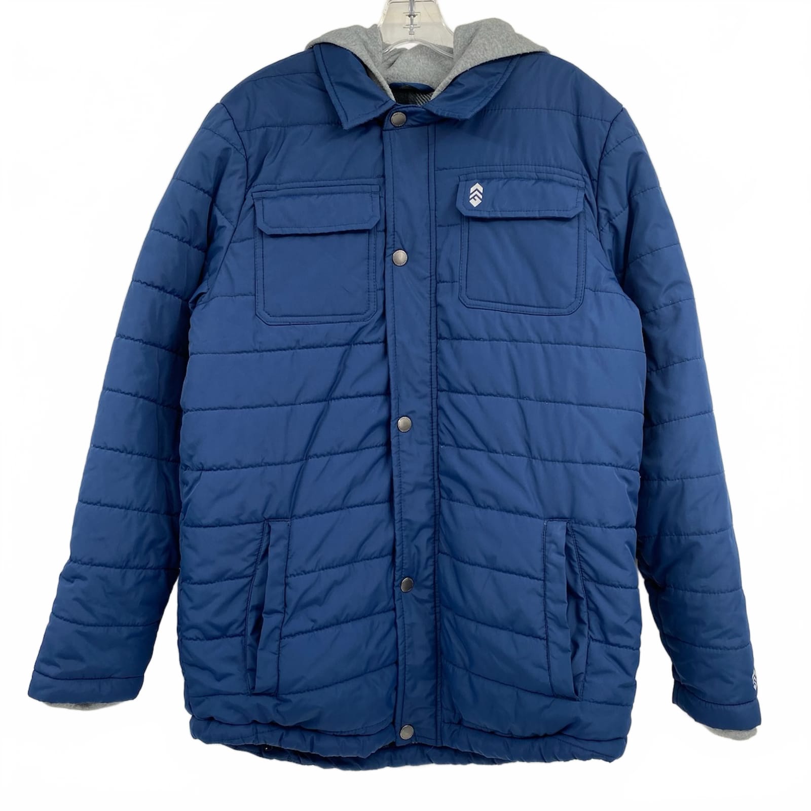 Free Country Blue Gray Layered Hoodie Puffer Jacket Free Country Blue ...