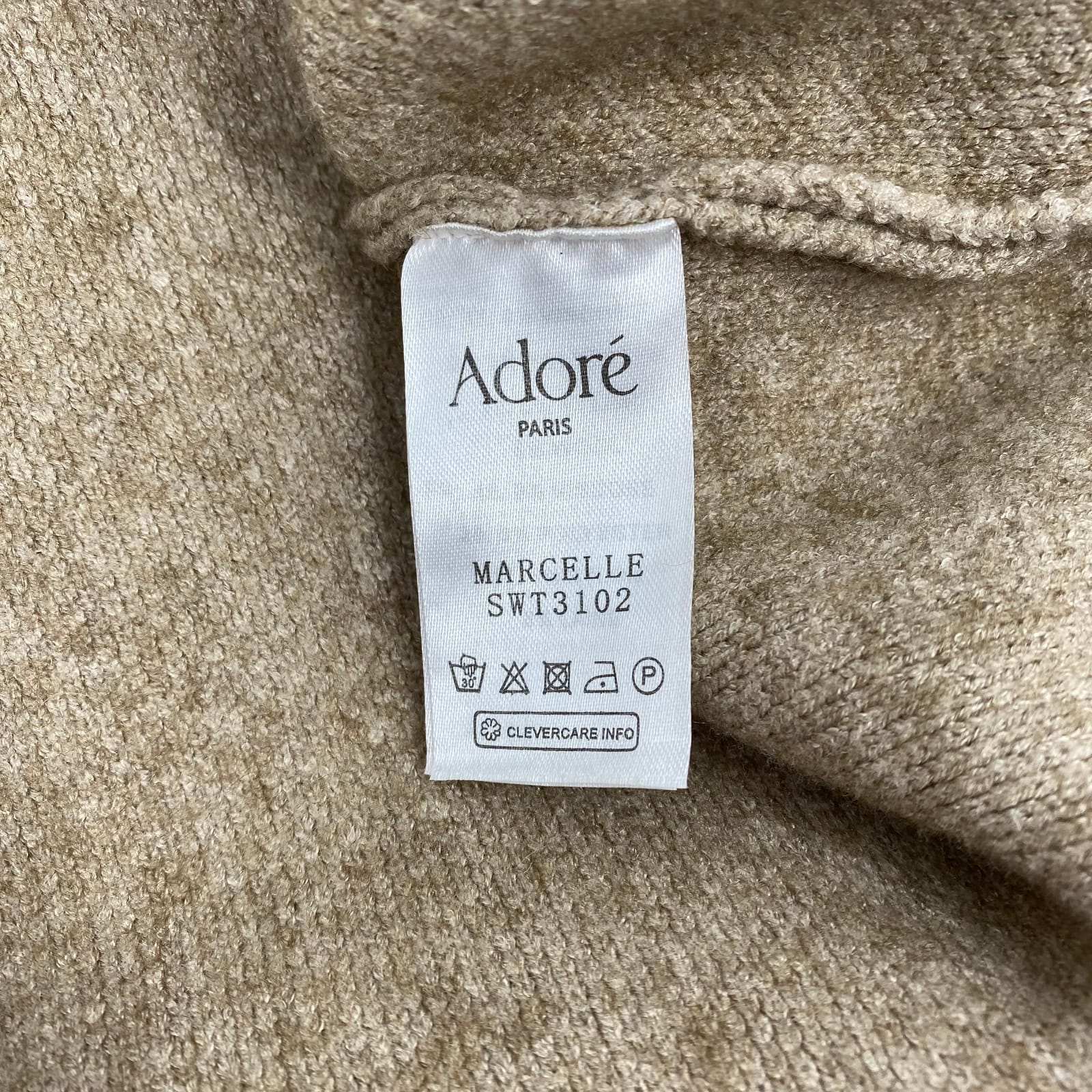 Adore Beige Zip-Up Knit Marcelle Sweater Adore Beige Zip-Up Knit ...