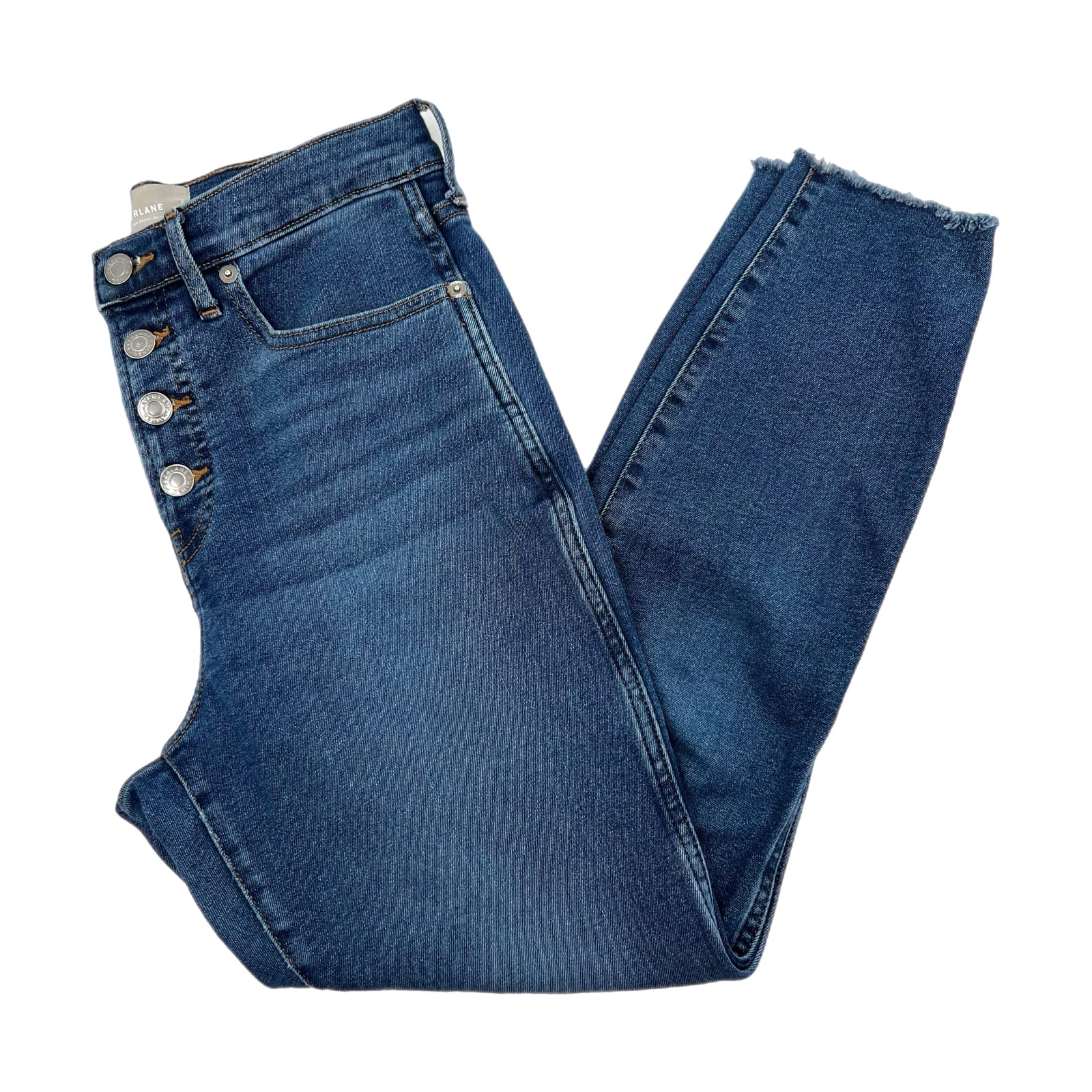 Everlane Blue Button Accent Skinny Jeans Everlane Blue Button Accent ...