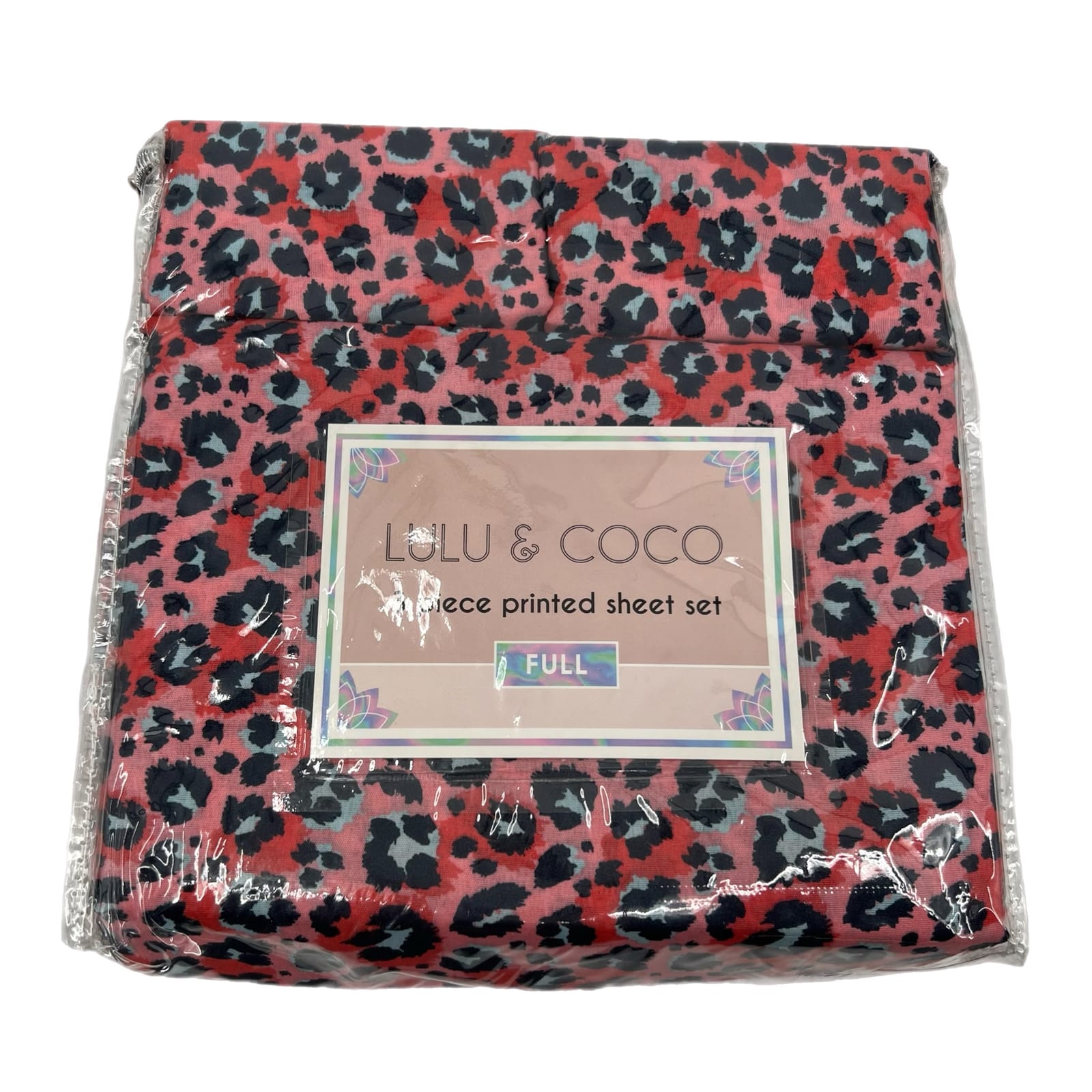Lulu & Coco Pink/Red Animal Print 3pc FULL Sheet Set Lulu & Coco Pink ...