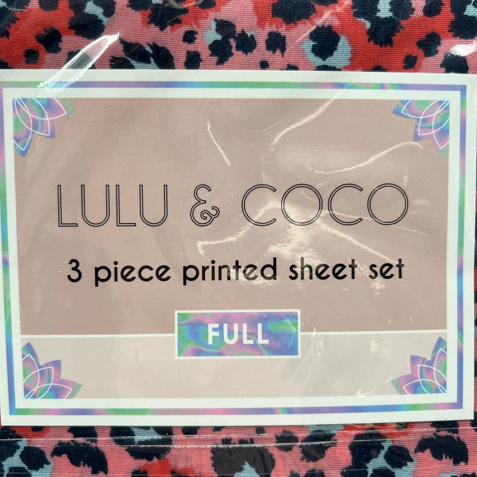 Lulu & Coco Pink/Red Animal Print 3pc FULL Sheet Set Lulu & Coco Pink ...