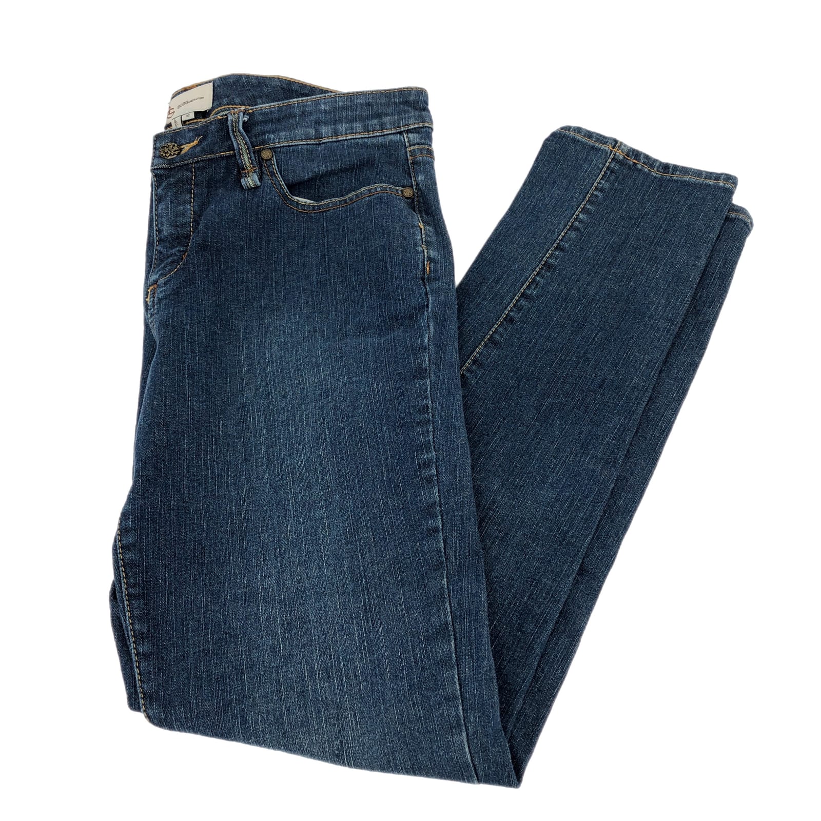 BCBG Blue Mid-Rise Straight Leg Jeans BCBG Blue Mid-Rise Straight Leg ...