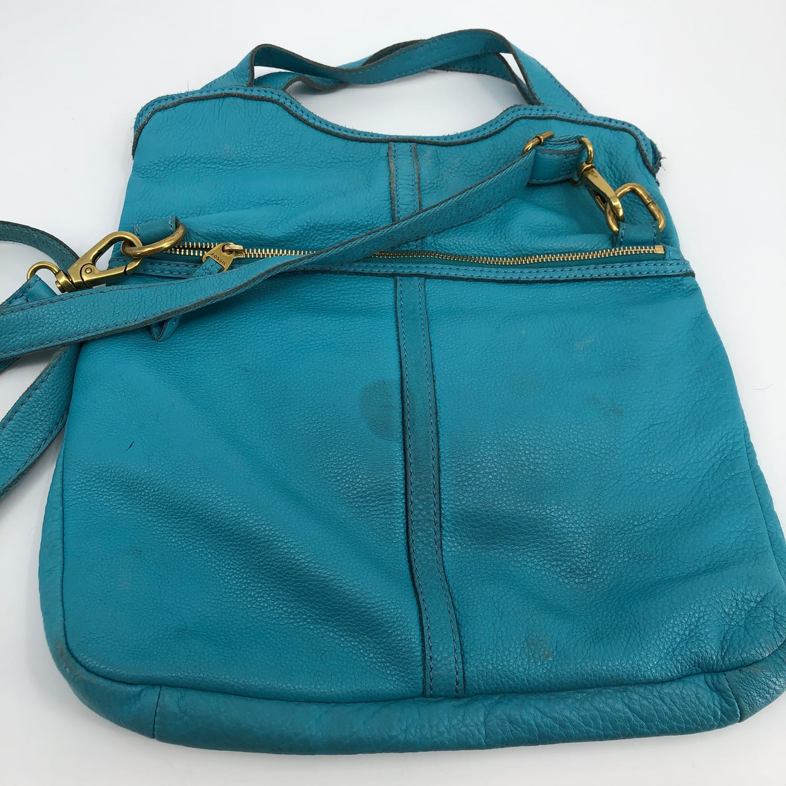 Fossil Blue Leather Tote Fossil Blue Leather Tote Size OS (Good ...