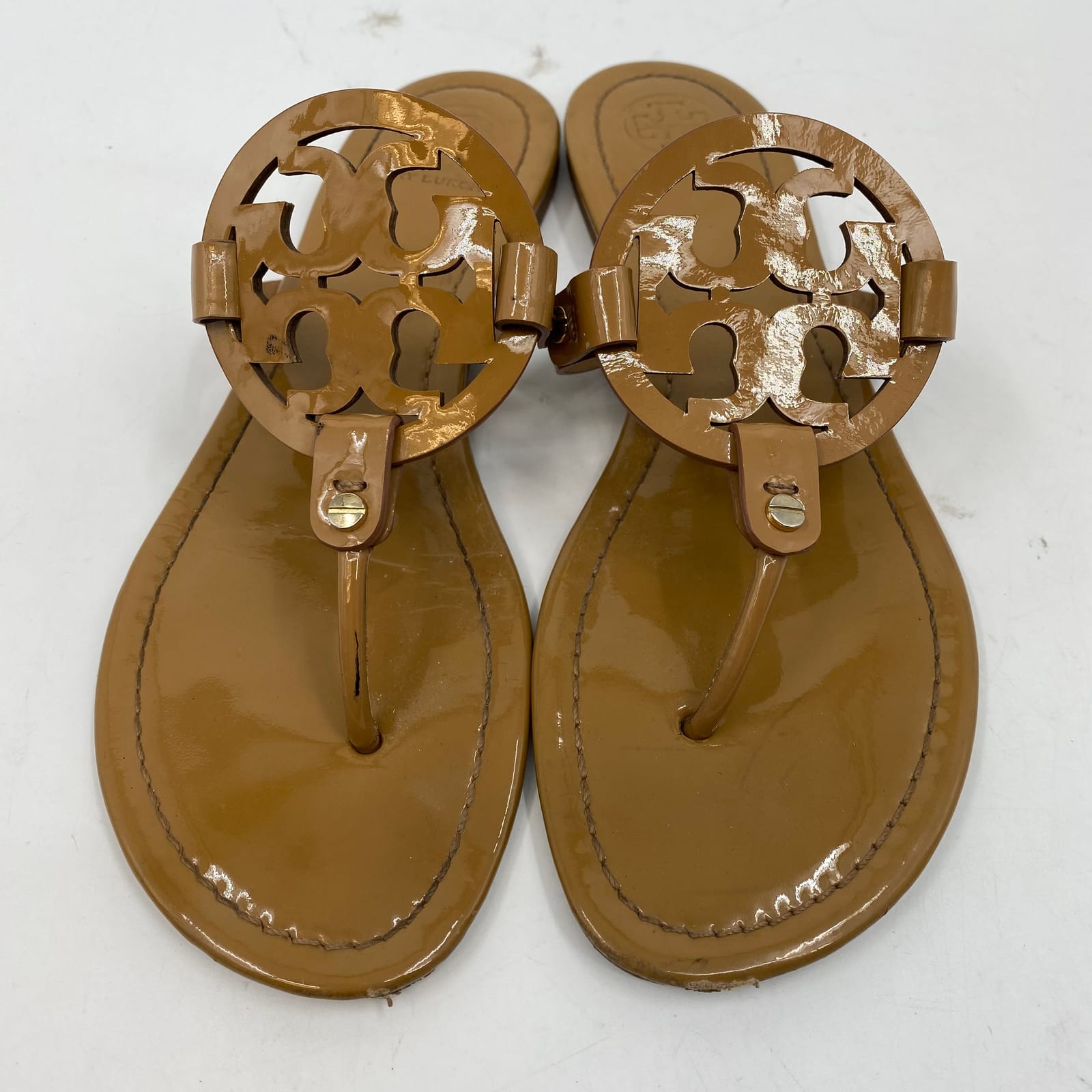 Tory Burch Brown Patent Leather Flip Flops Tory Burch Brown Patent ...