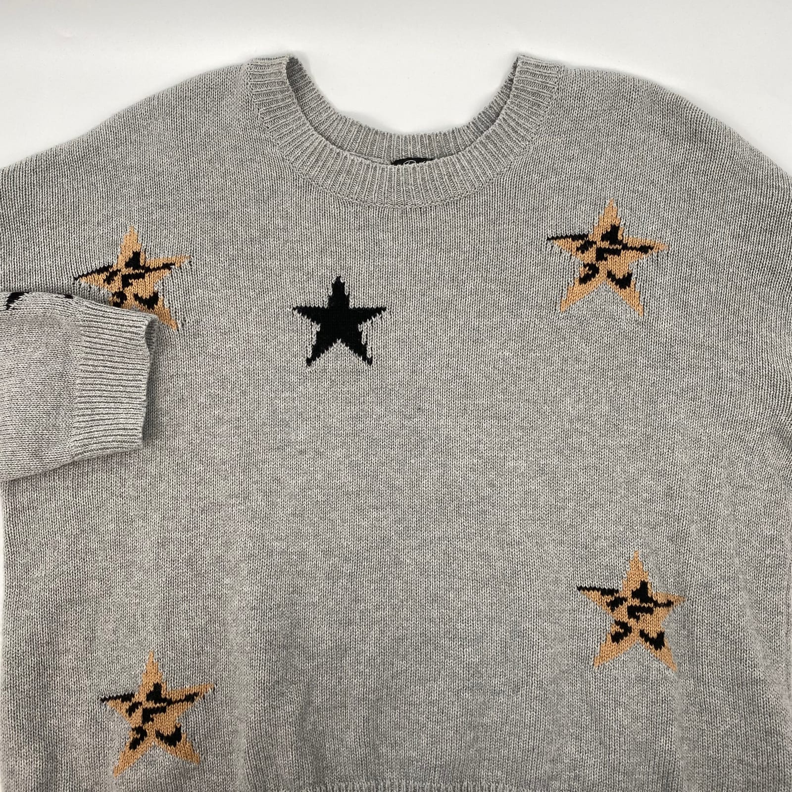 Rails Gray Tan Perci Star Print Knit Sweater Rails Gray Tan Perci Star ...