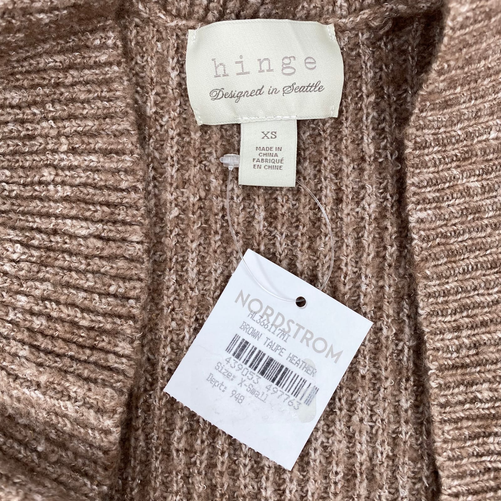 Hinge Brown Knit Ruffle Edge Cardigan Hinge Brown Knit Ruffle Edge ...