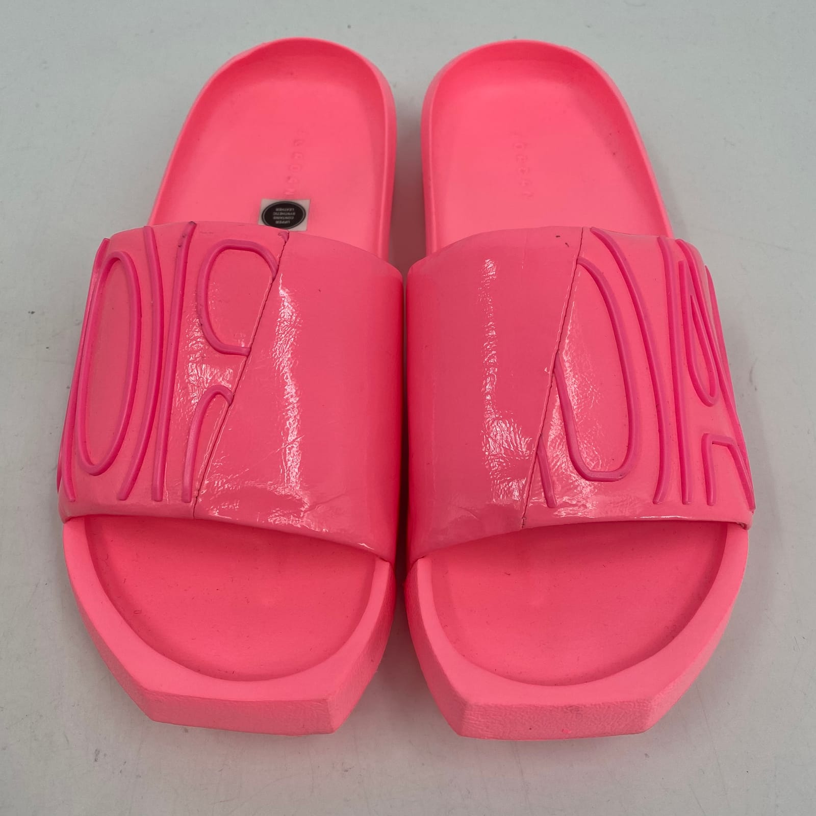 Nike Neon Pink Air Jordan Square Toe Slides Nike Neon Pink Air Jordan ...