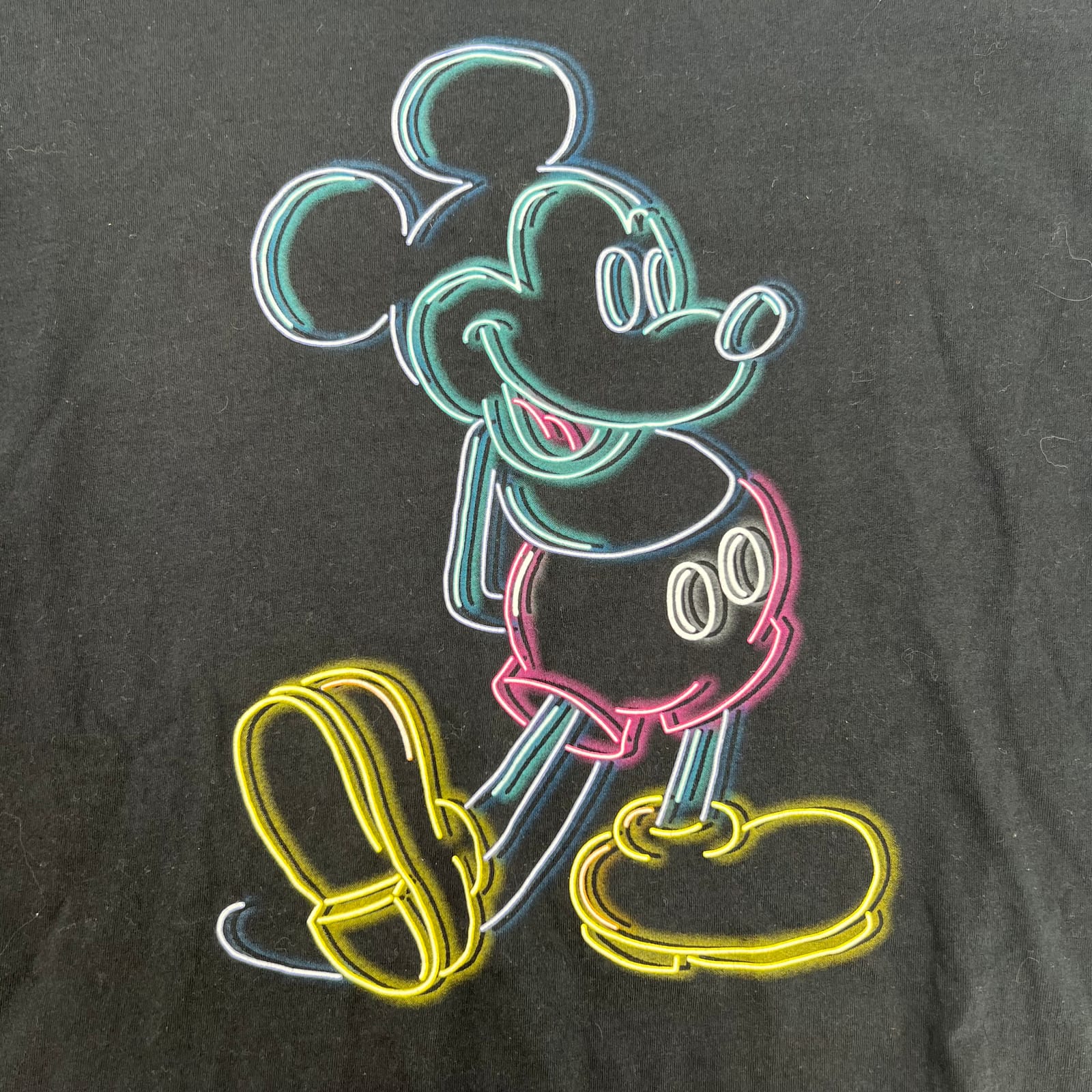 Disney Black Neon Light Mickey Mouse Tee Disney Black Neon Light Mickey ...