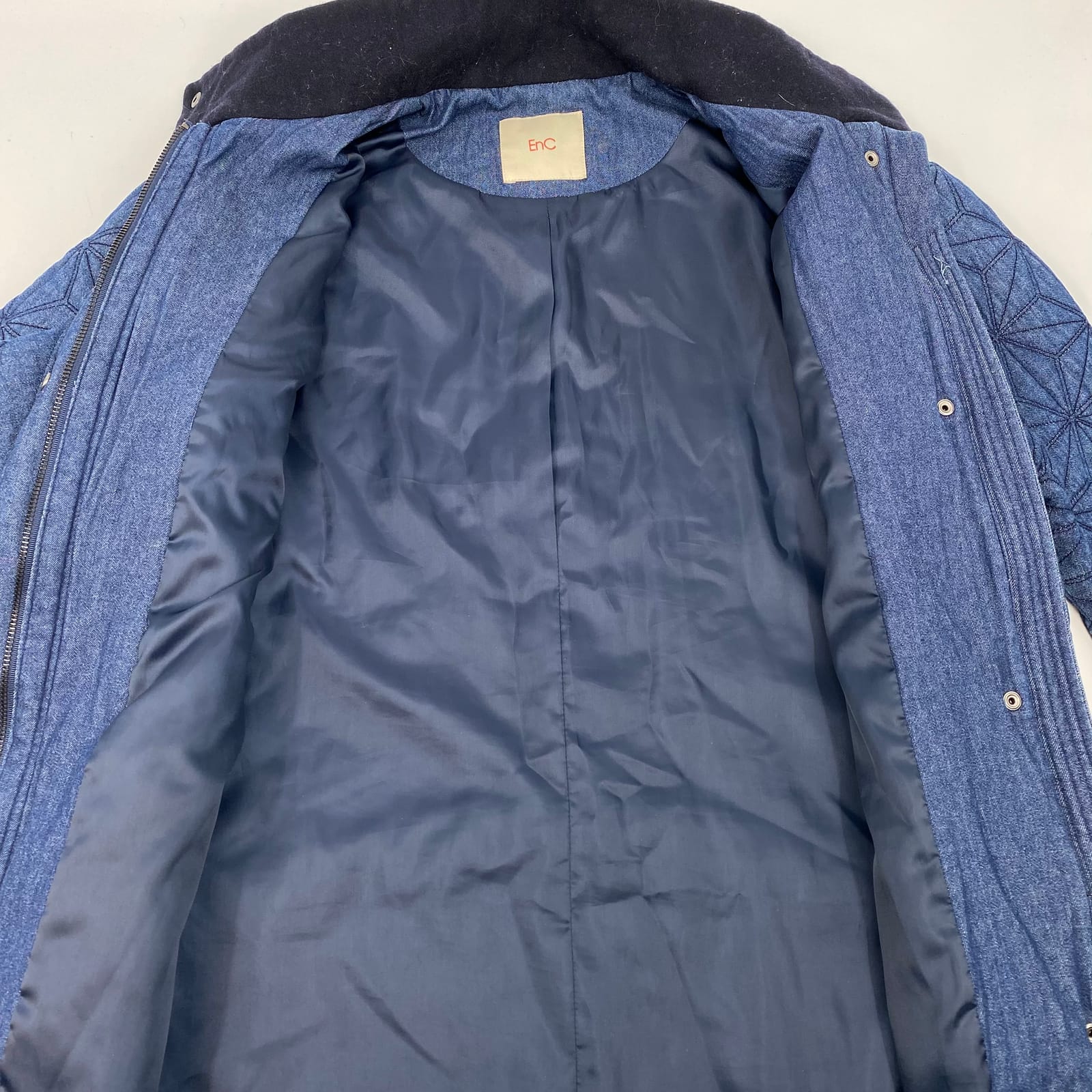 EnC Blue Quilted Denim Jacket EnC Blue Quilted Denim Jacket Size OS ...