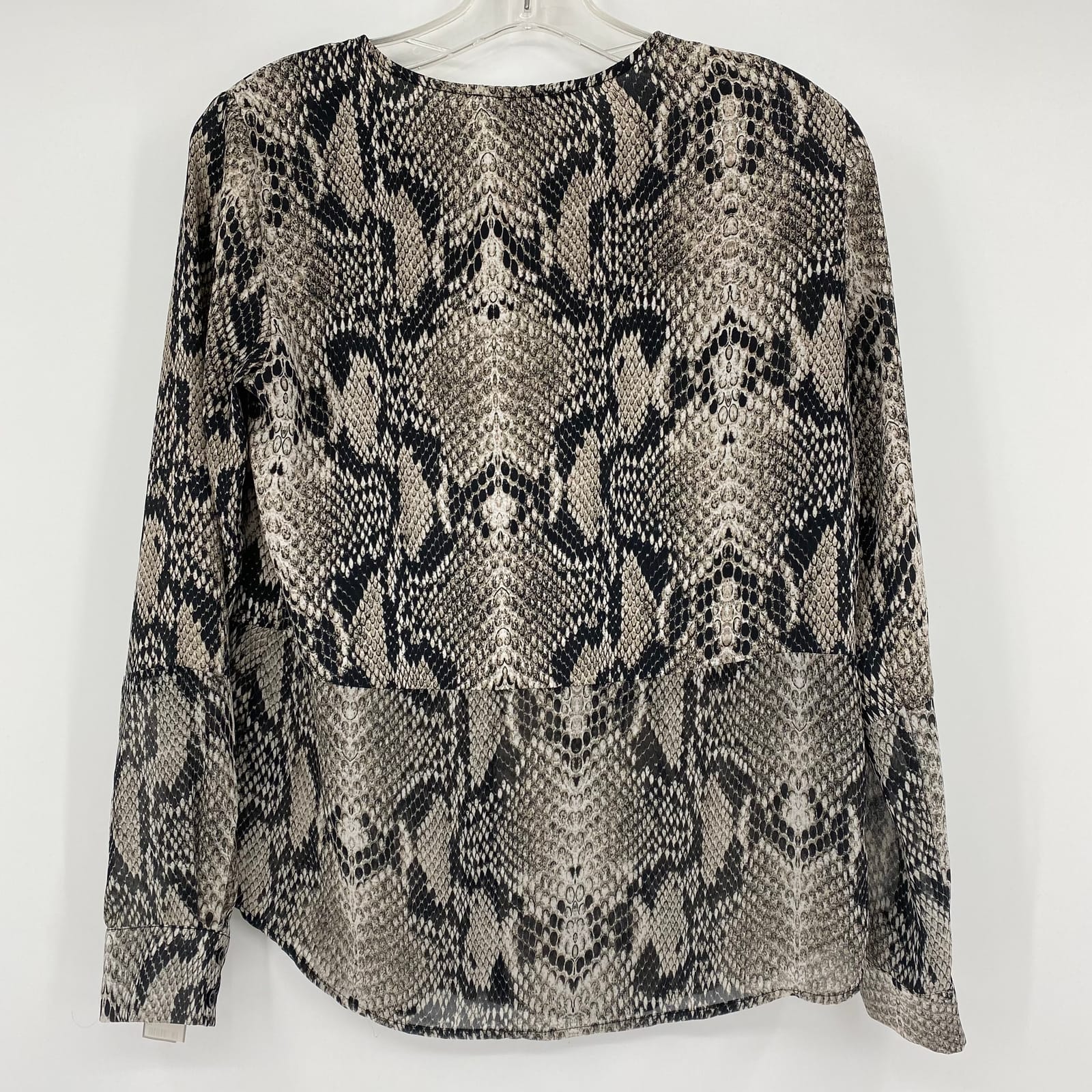Ro & De Black White Snake Skin Print Button-up Blouse Ro & De Black ...