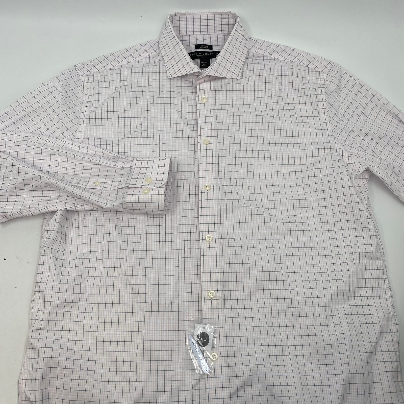 Pronto Uomo White Pink Plaid Dress Shirt Pronto Uomo White Pink Plaid ...