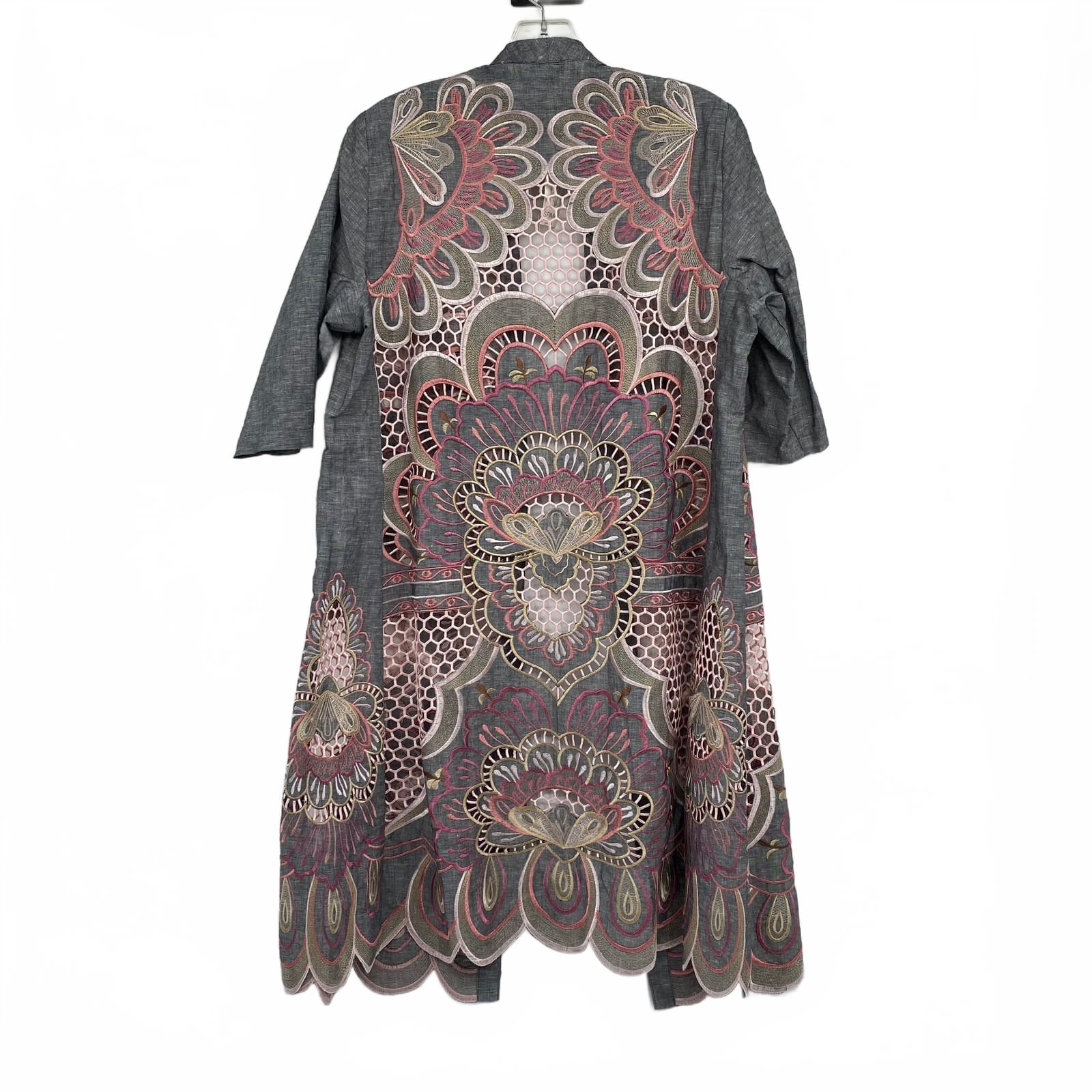 Chico's Gray Pink Linen Blend Blouse Tunic Chico's Gray Pink Linen ...