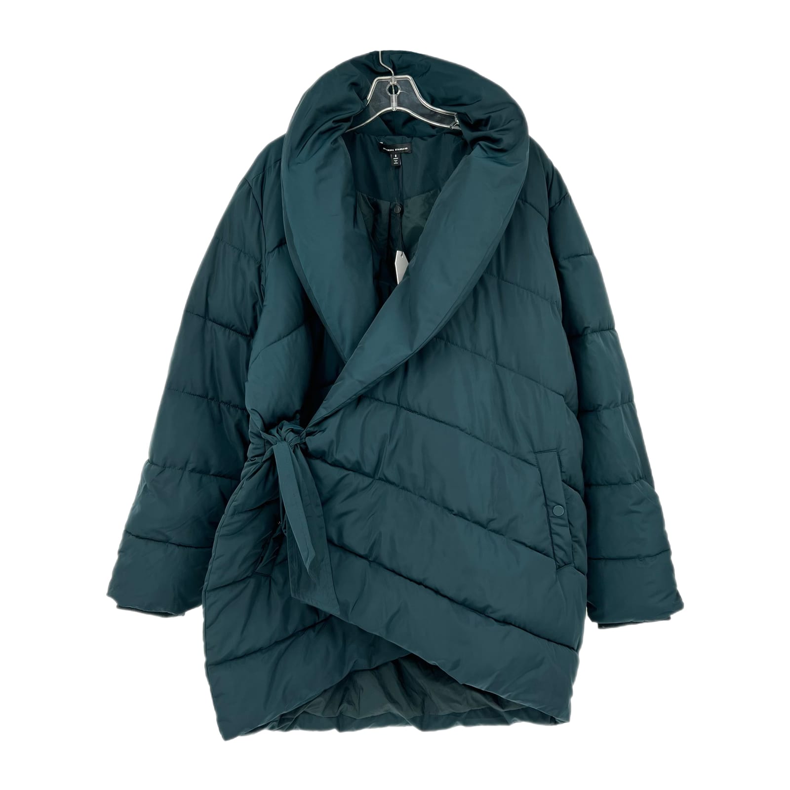 Universal Standard Green Wrap Puffer Coat Universal Standard Green Wrap ...