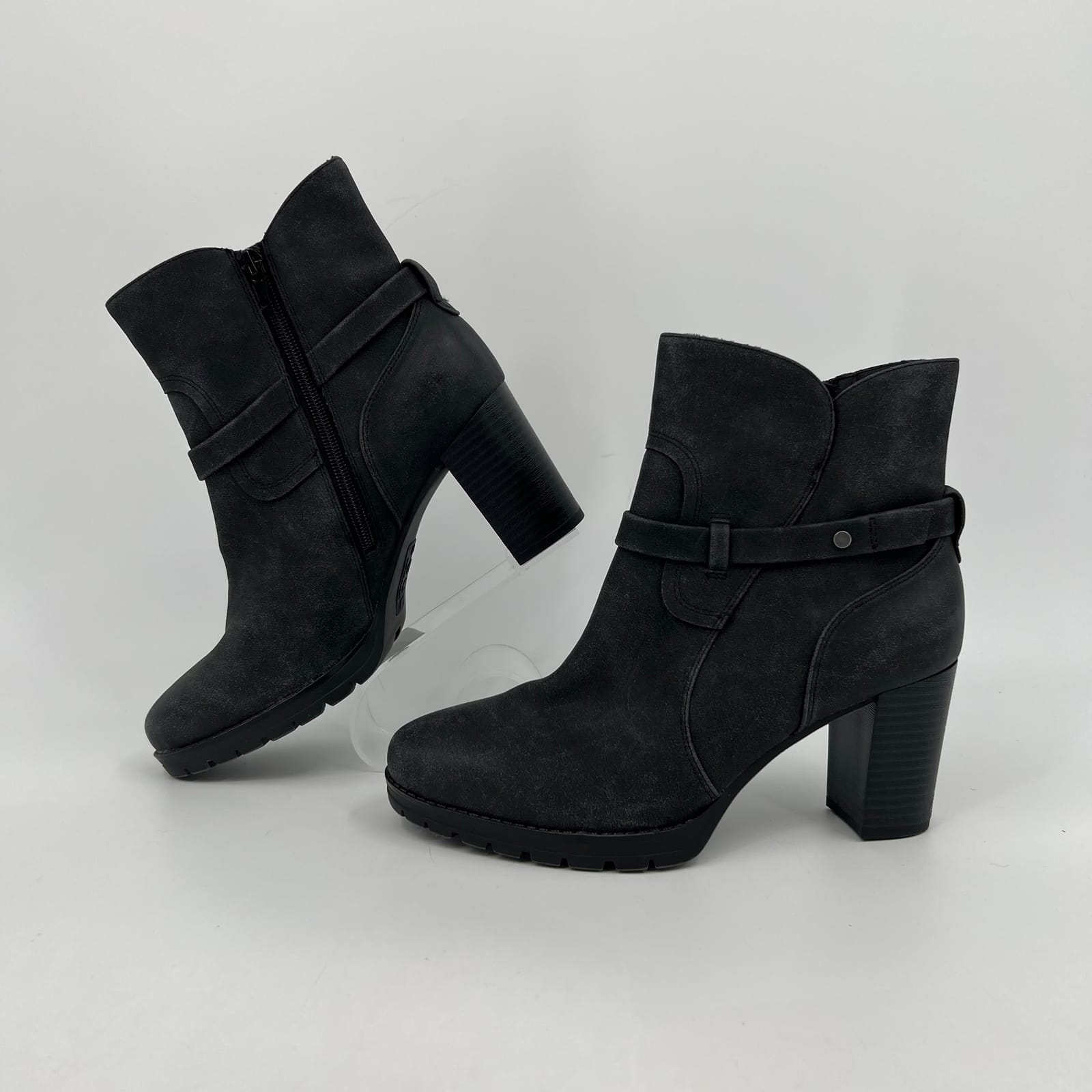 Naturalizer Gray Faux Leather Heeled Boots Naturalizer Gray Faux ...