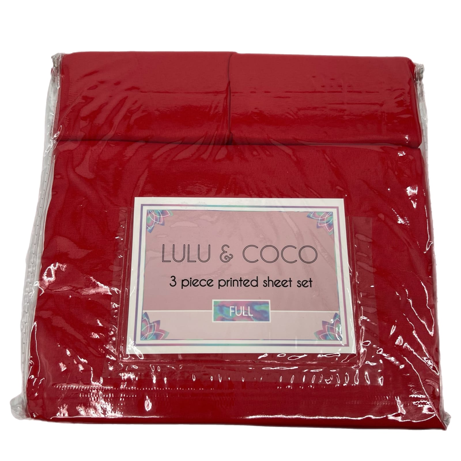 Lulu & Coco Red 3pc FULL Sheet Set Lulu & Coco Red 3pc FULL Sheet Set ...