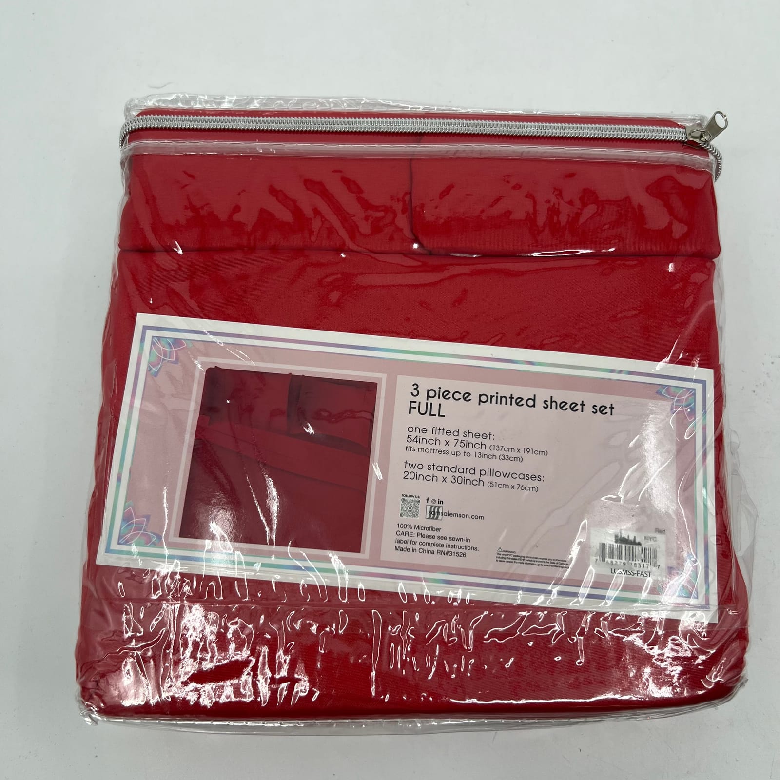 Lulu & Coco Red 3pc FULL Sheet Set Lulu & Coco Red 3pc FULL Sheet Set ...