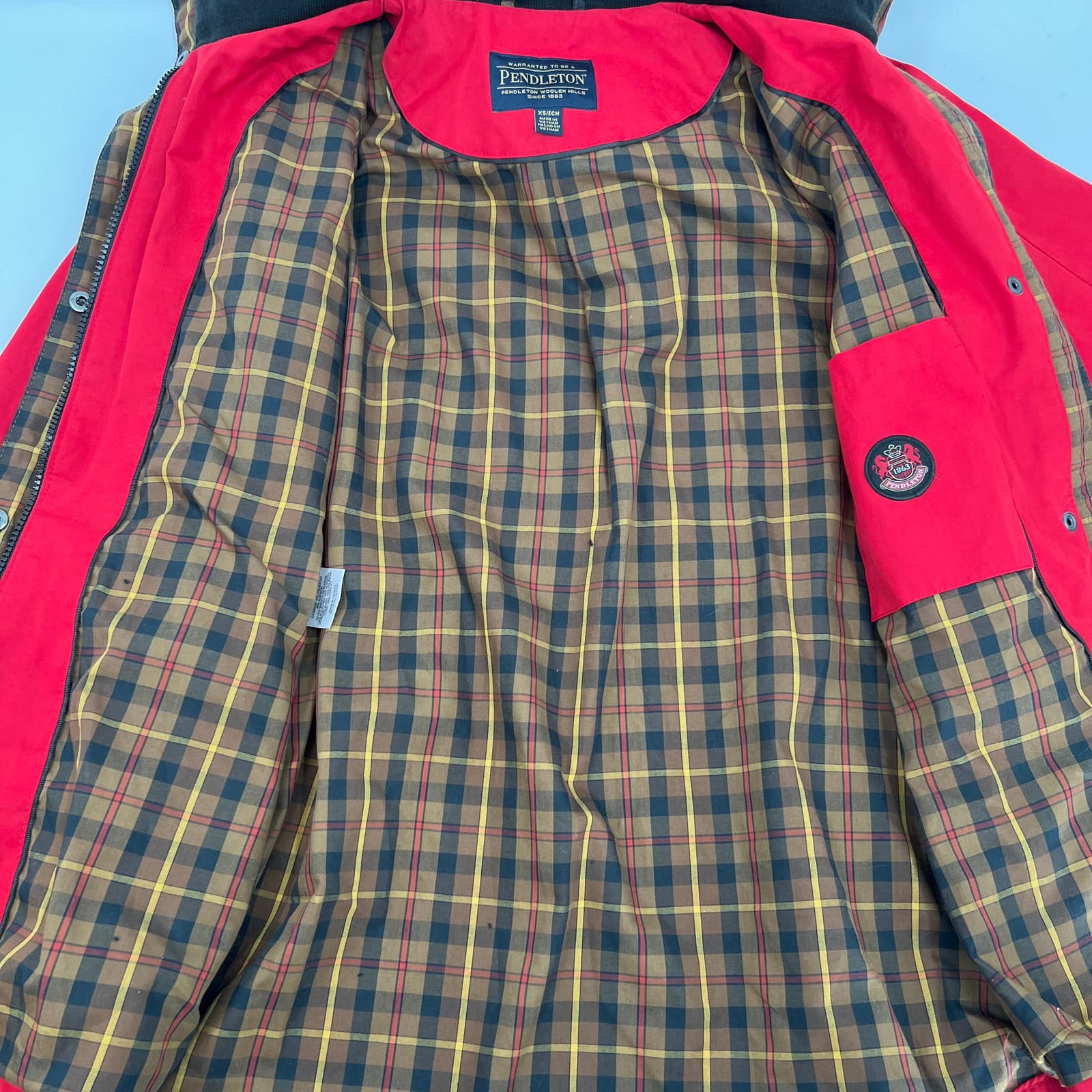 Pendleton Red Hooded Full Zip Jacket Pendleton Red Hooded Full Zip ...