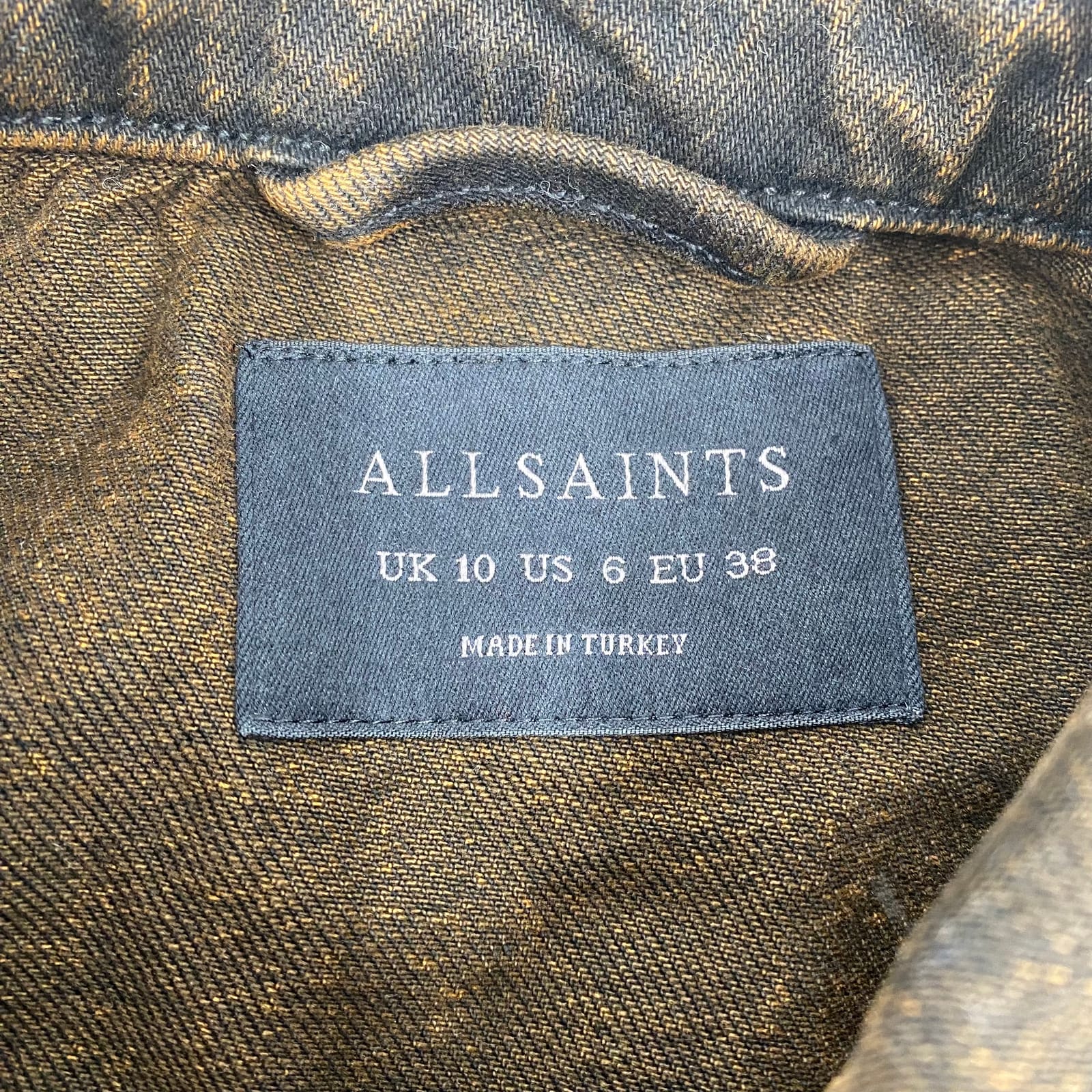 All Saints Brown Black Denim Cropped Jacket All Saints Brown Black ...