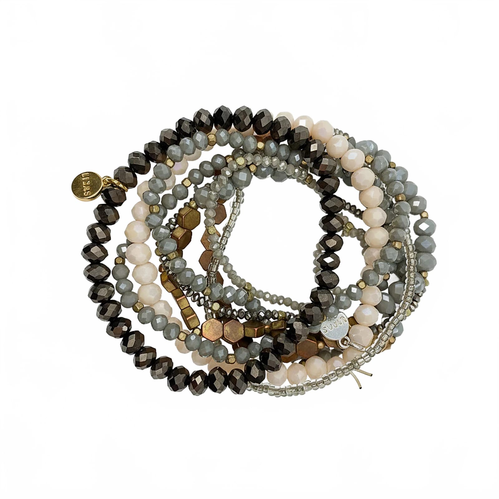 Liza Gray/Black Beaded Bracelet Liza Gray/Black Beaded Bracelet Size OS ...