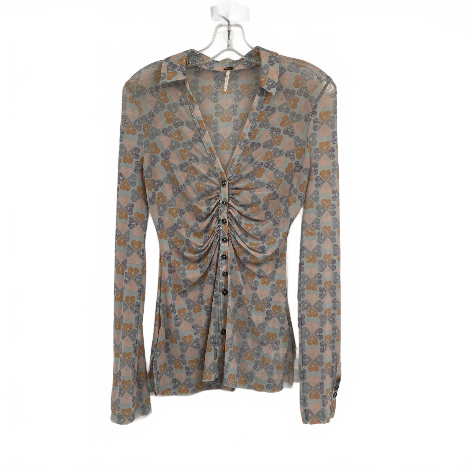 Free People Gray-Pink Blouse Free People Gray-Pink Blouse Size XS (Good ...