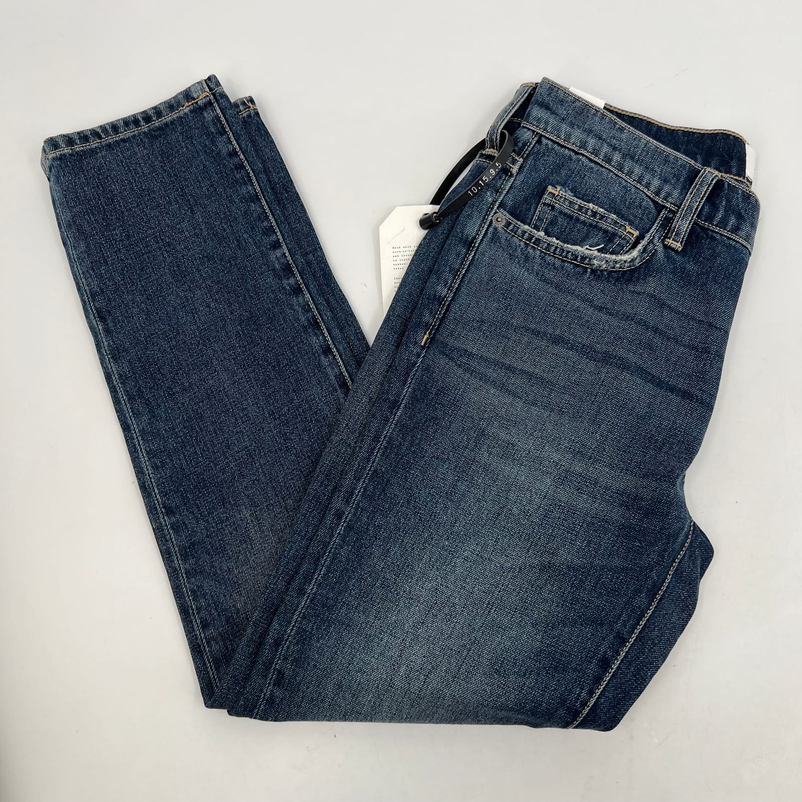 Current/Elliott Blue Medium Wash Straight Jeans Current/Elliott Blue ...