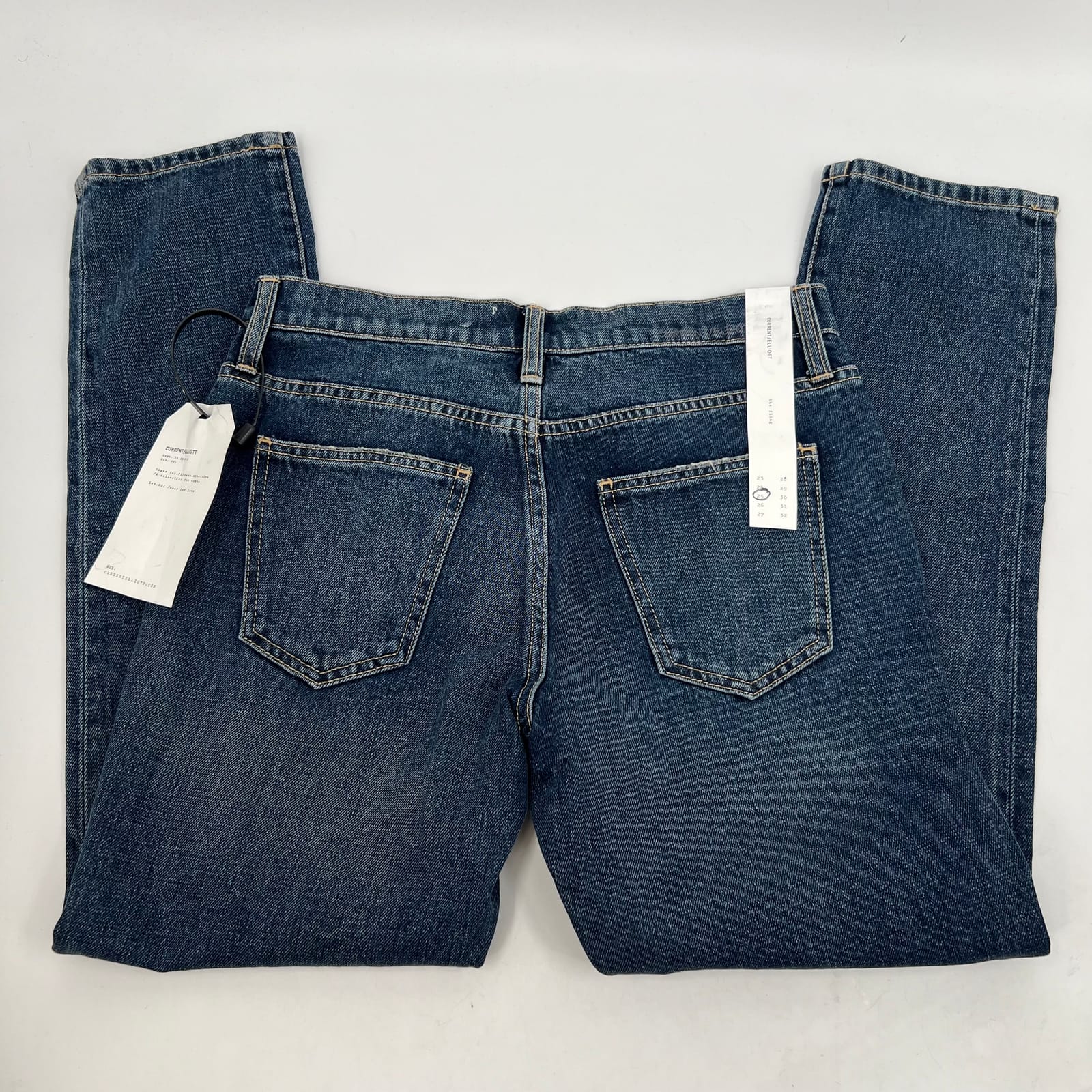 Current/Elliott Blue Medium Wash Straight Jeans Current/Elliott Blue ...