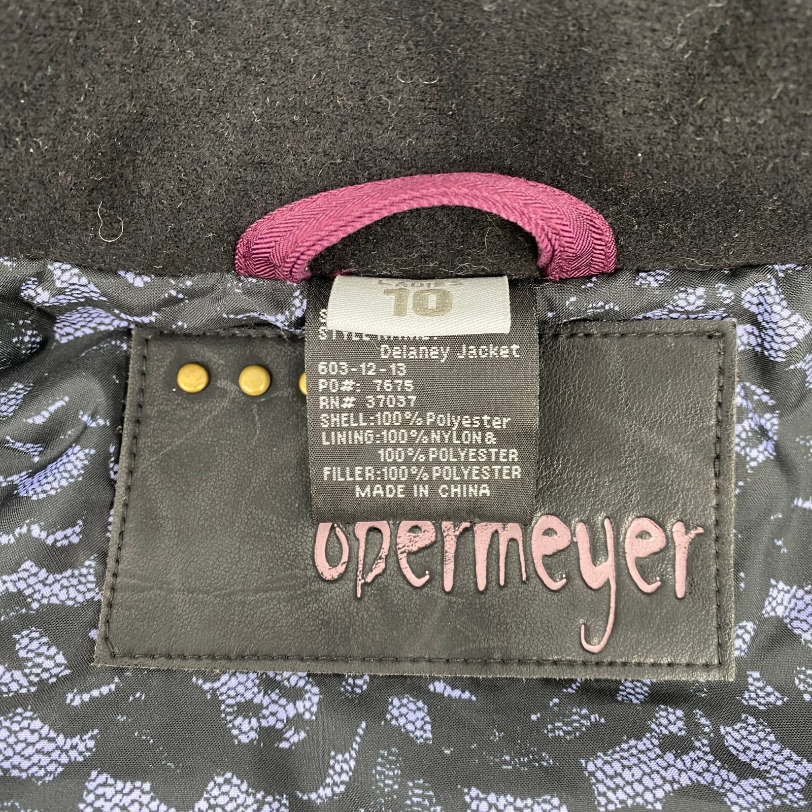 Obermeyer Purple Black Winter Coat Obermeyer Purple Black Winter Coat ...