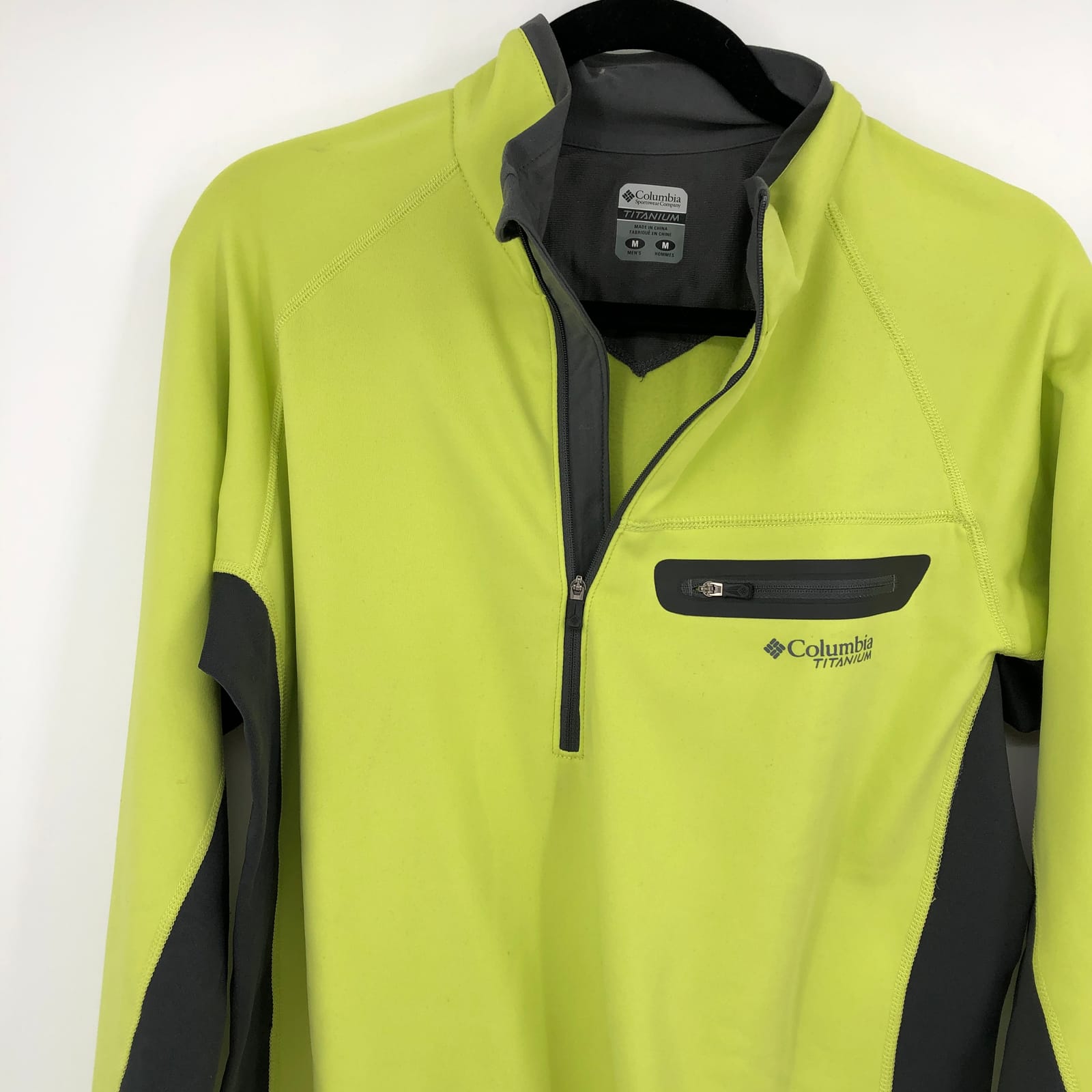 Columbia Gray- Neon Green Quarter Zip Basic Jacket Columbia Gray- Neon ...