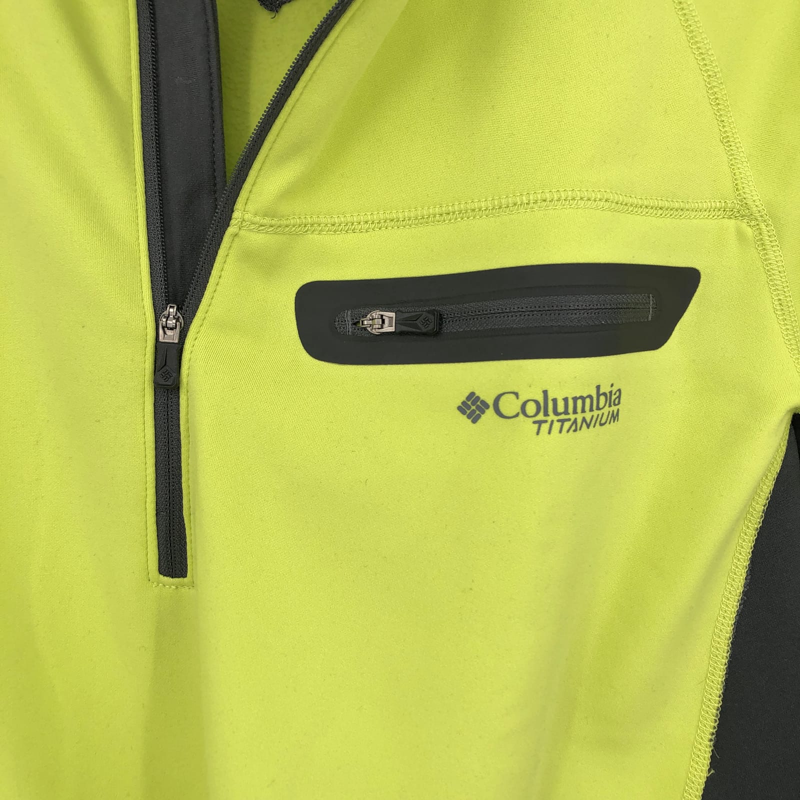 Columbia Gray- Neon Green Quarter Zip Basic Jacket Columbia Gray- Neon ...