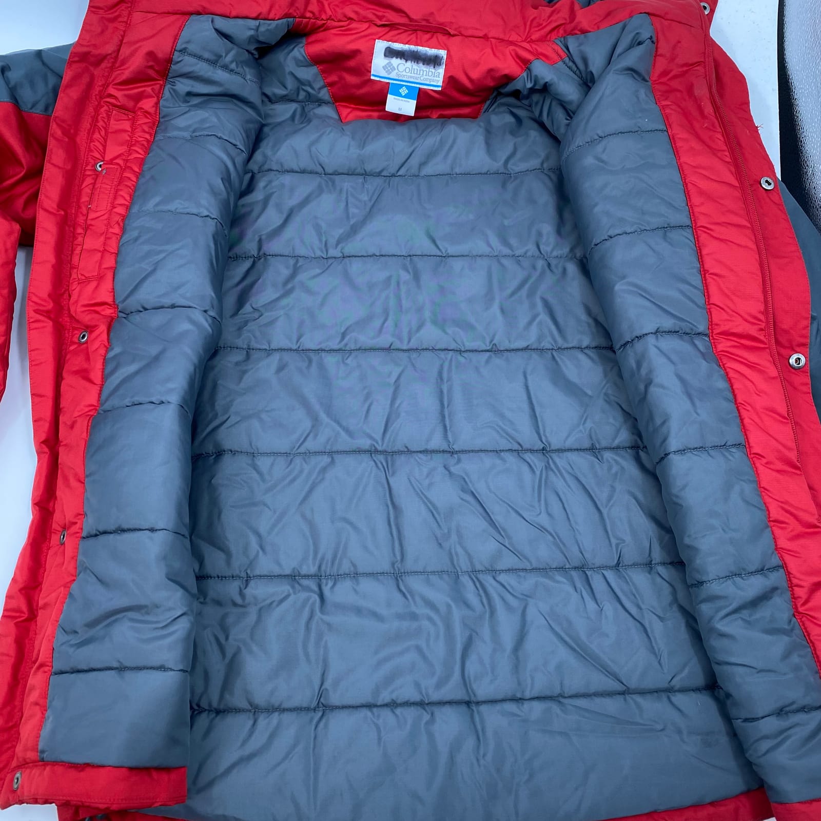Columbia Red Gray Winter Puffer Jacket Columbia Red Gray Winter Puffer ...