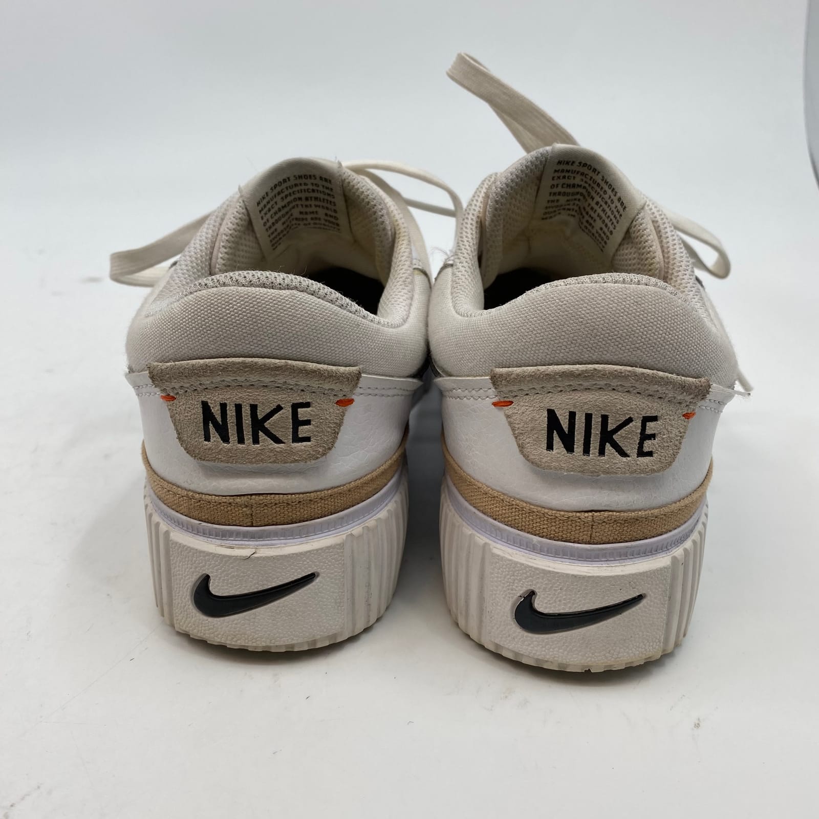 Nike White/Black Court Legacy Platform Sneakers Nike White/Black Court ...