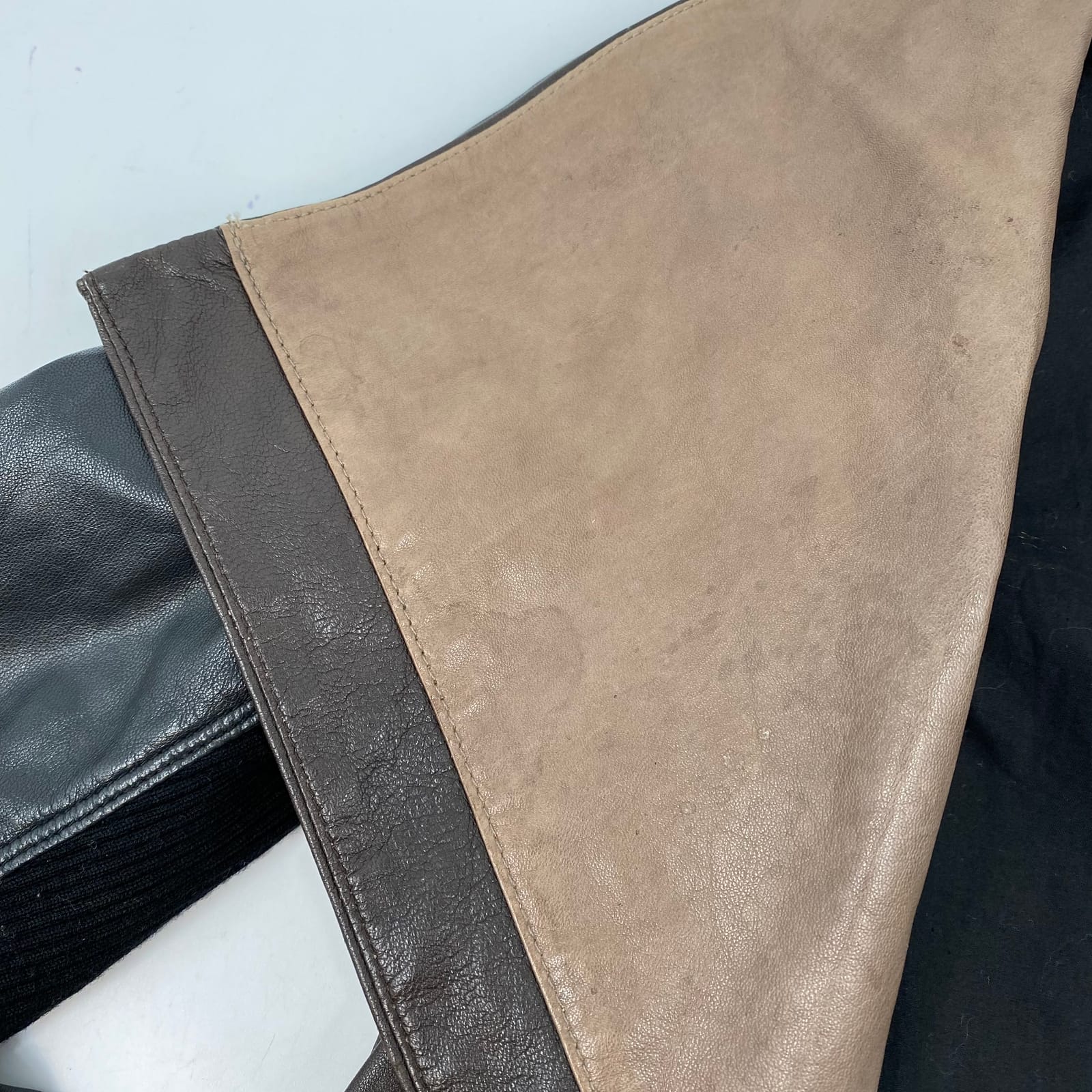 Vince Leather Jacket Brown/Black Vince Leather Jacket Brown/Black Size ...