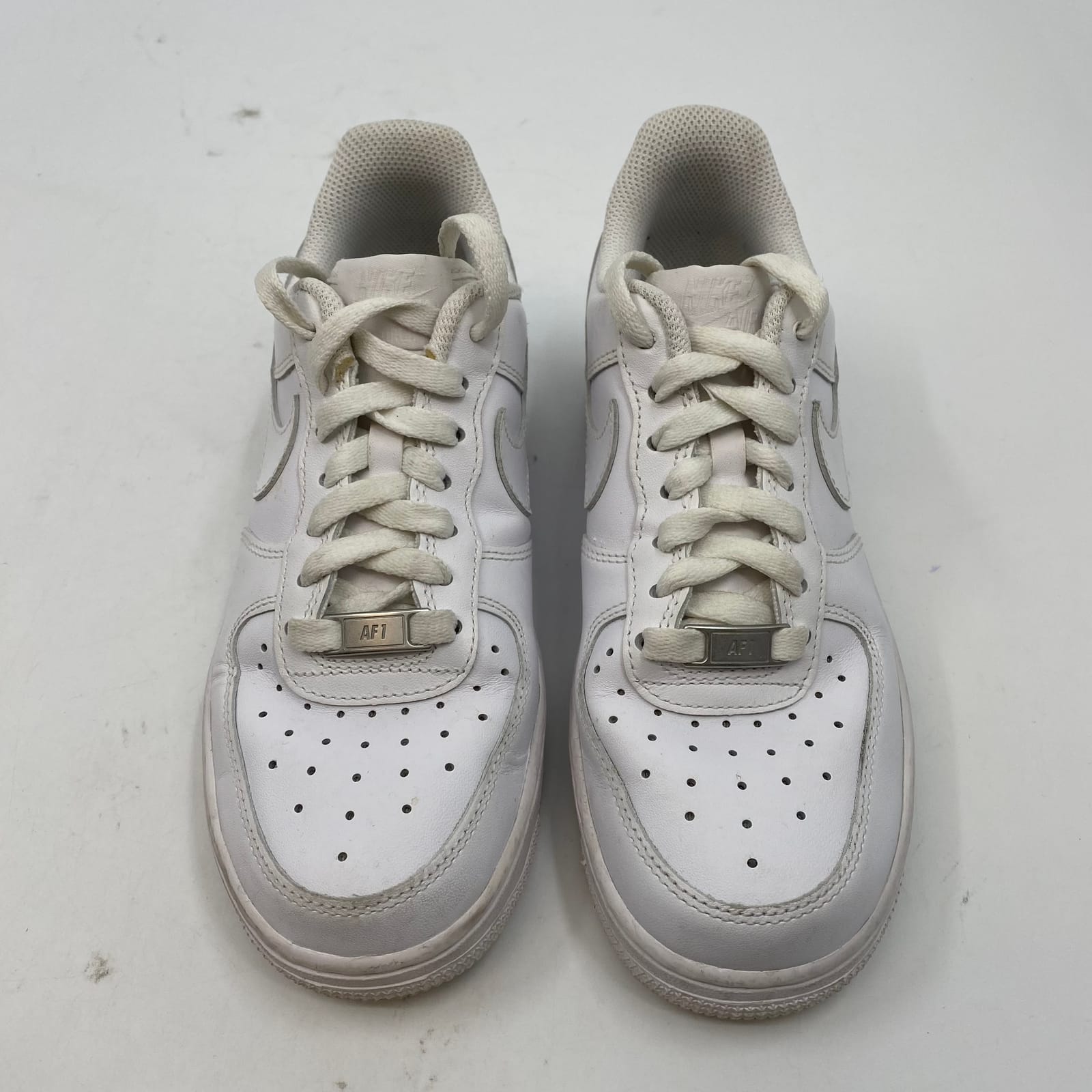 Nike White Leather AF1 Sneakers Nike White Leather AF1 Sneakers Size 6. ...