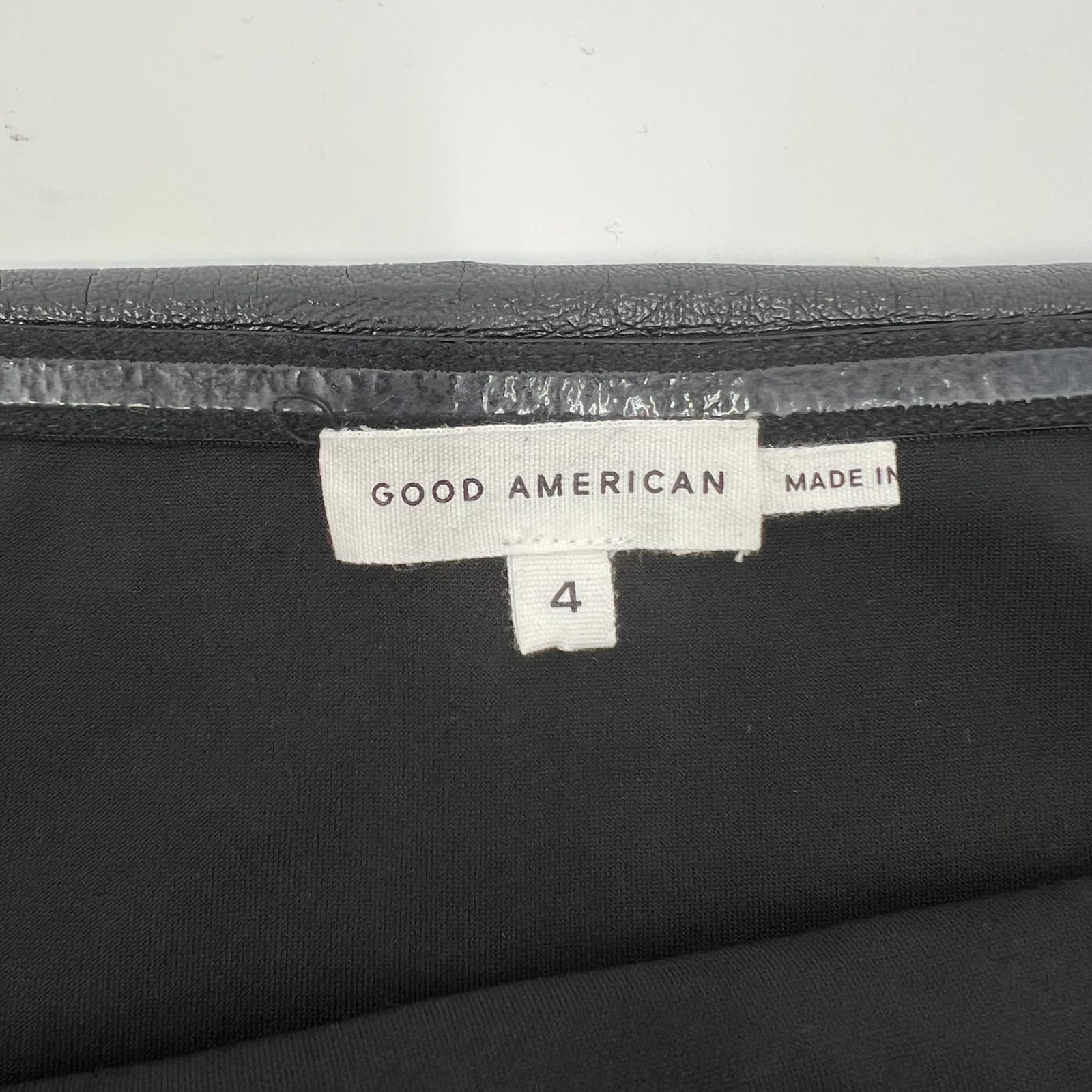 Good American Black Faux Leather Strapless Mini Dress Good American ...