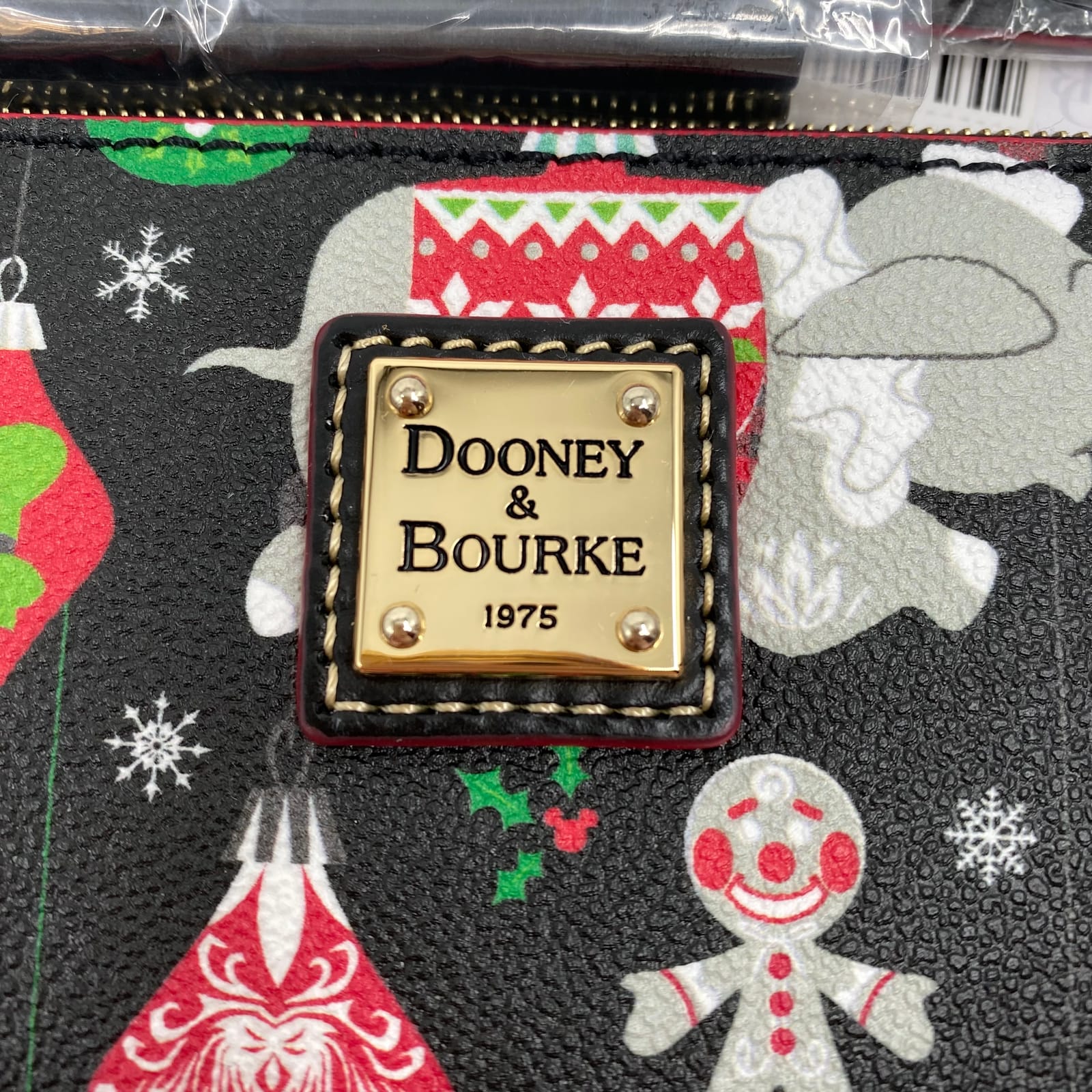 Dooney & Bourke Black Red Leather Disney Christmas Wallet Dooney ...