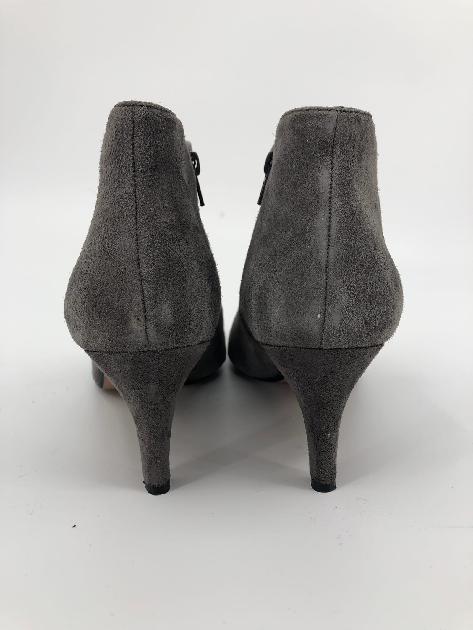 Clarks Gray Leather Heeled Boots Clarks Gray Leather Heeled Boots Size ...