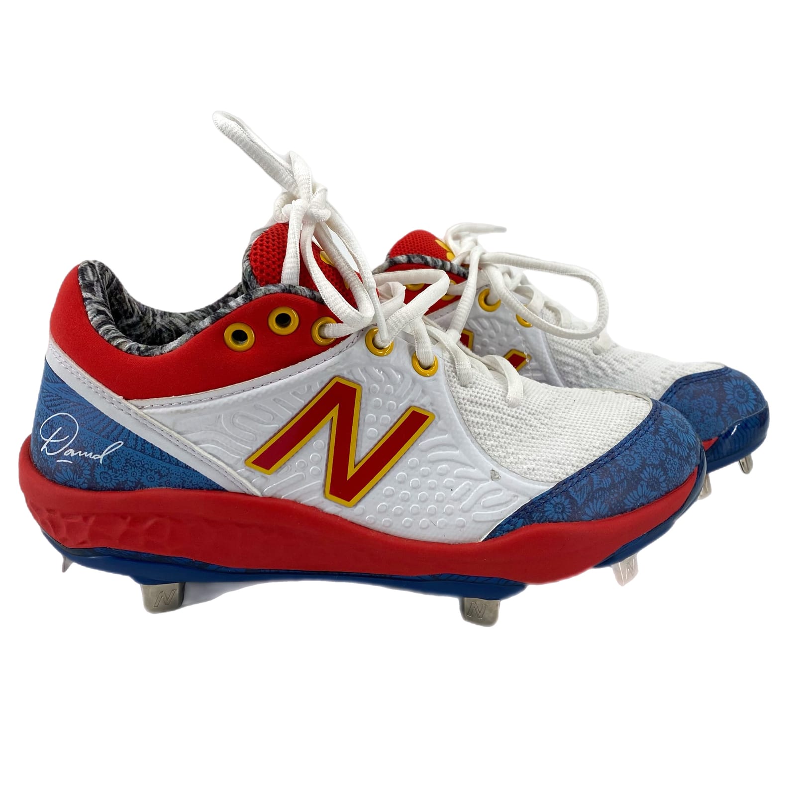 New Balance White & Red Football Cleats New Balance White & Red ...