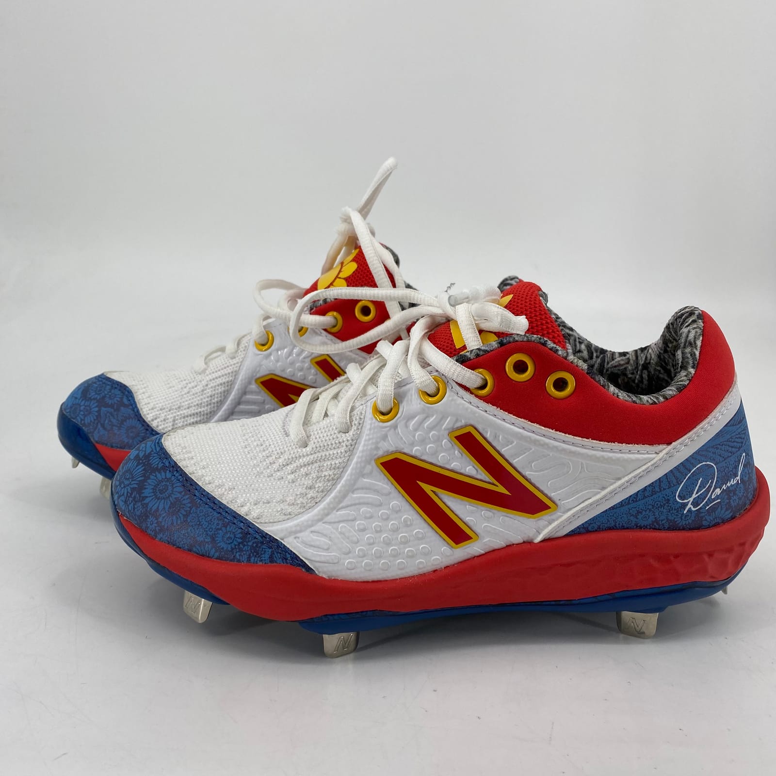 New Balance White & Red Football Cleats New Balance White & Red ...