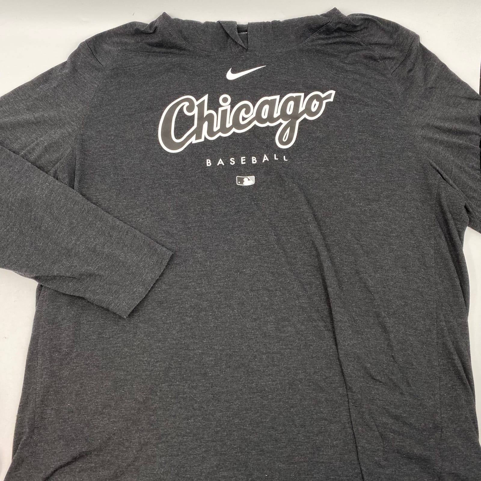 Nike Gray Chicago Baseball Hooded Long Sleeve Tee Nike Gray Chicago ...