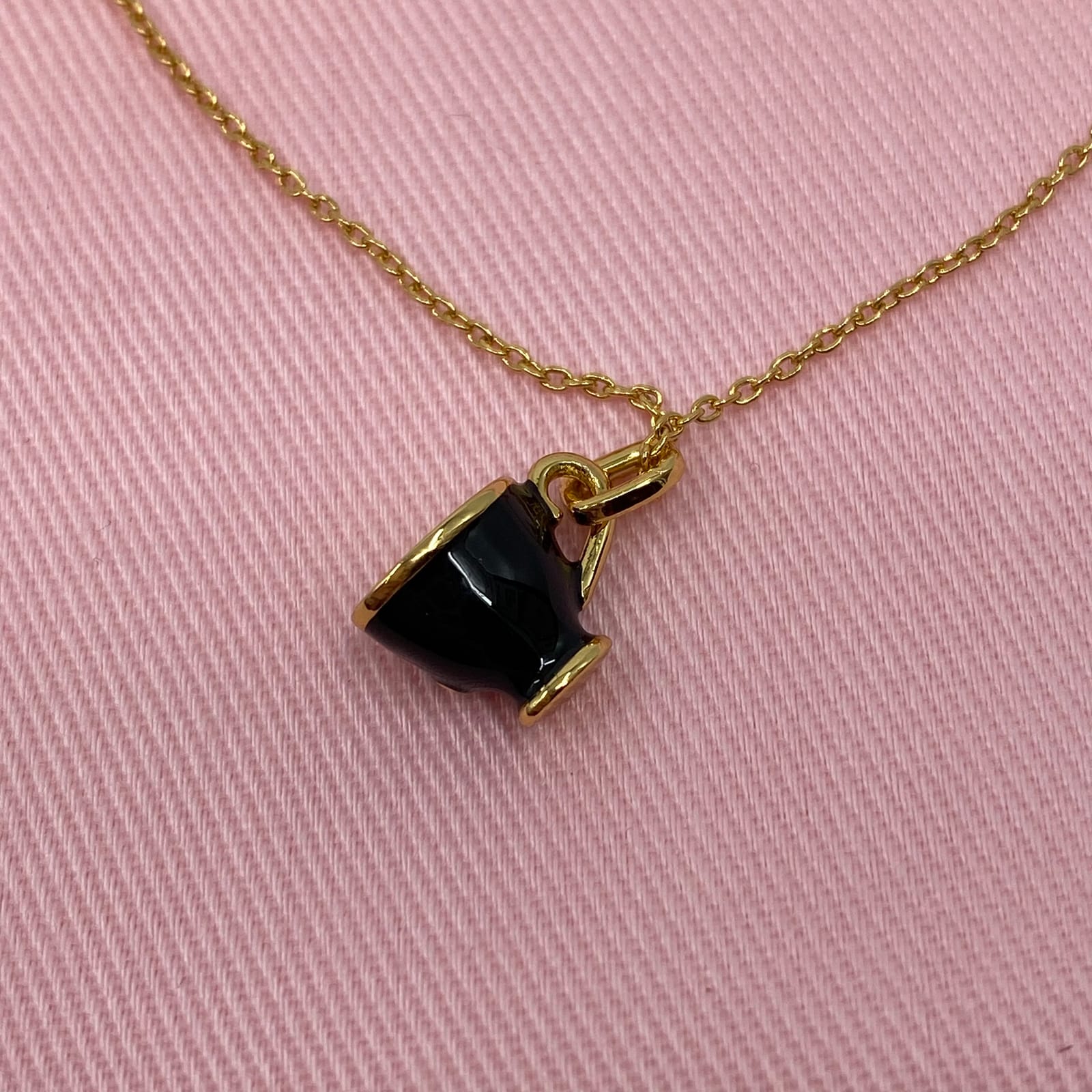 kate spade Gold Black Tea Time Teacup Pendant Necklace kate spade Gold ...
