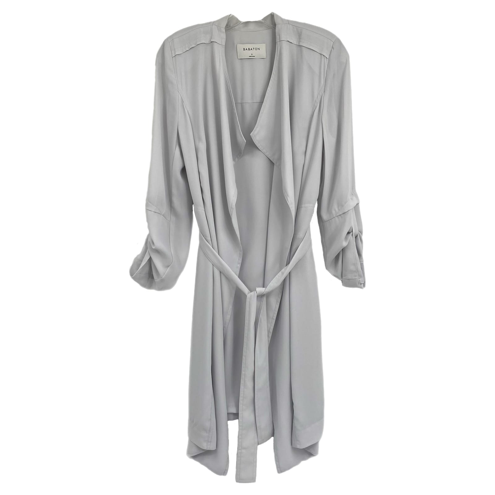 Babaton Gray Belted Classic Duster Jacket Babaton Gray Belted Classic ...