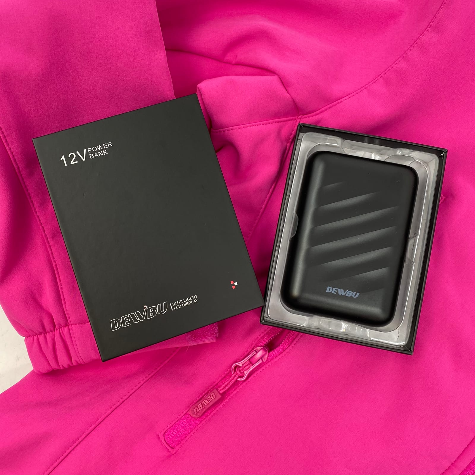 Dewbu Pink Heated Winter Coat with Power Bank Dewbu Pink Heated Winter Coat with Power Bank Size ...