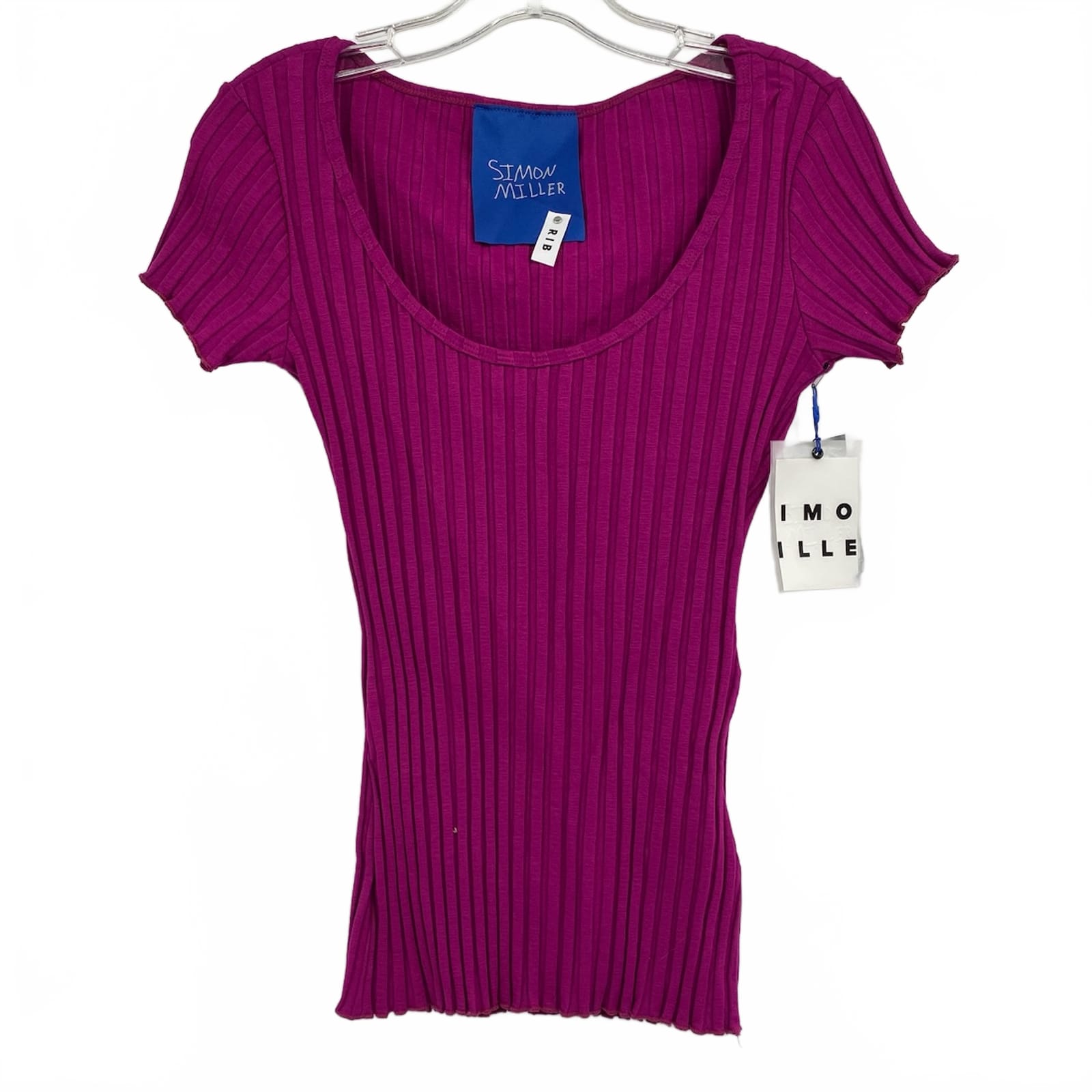 Simon Miller Purple Ribbed Short Sleeve T-Shirt Simon Miller Purple ...