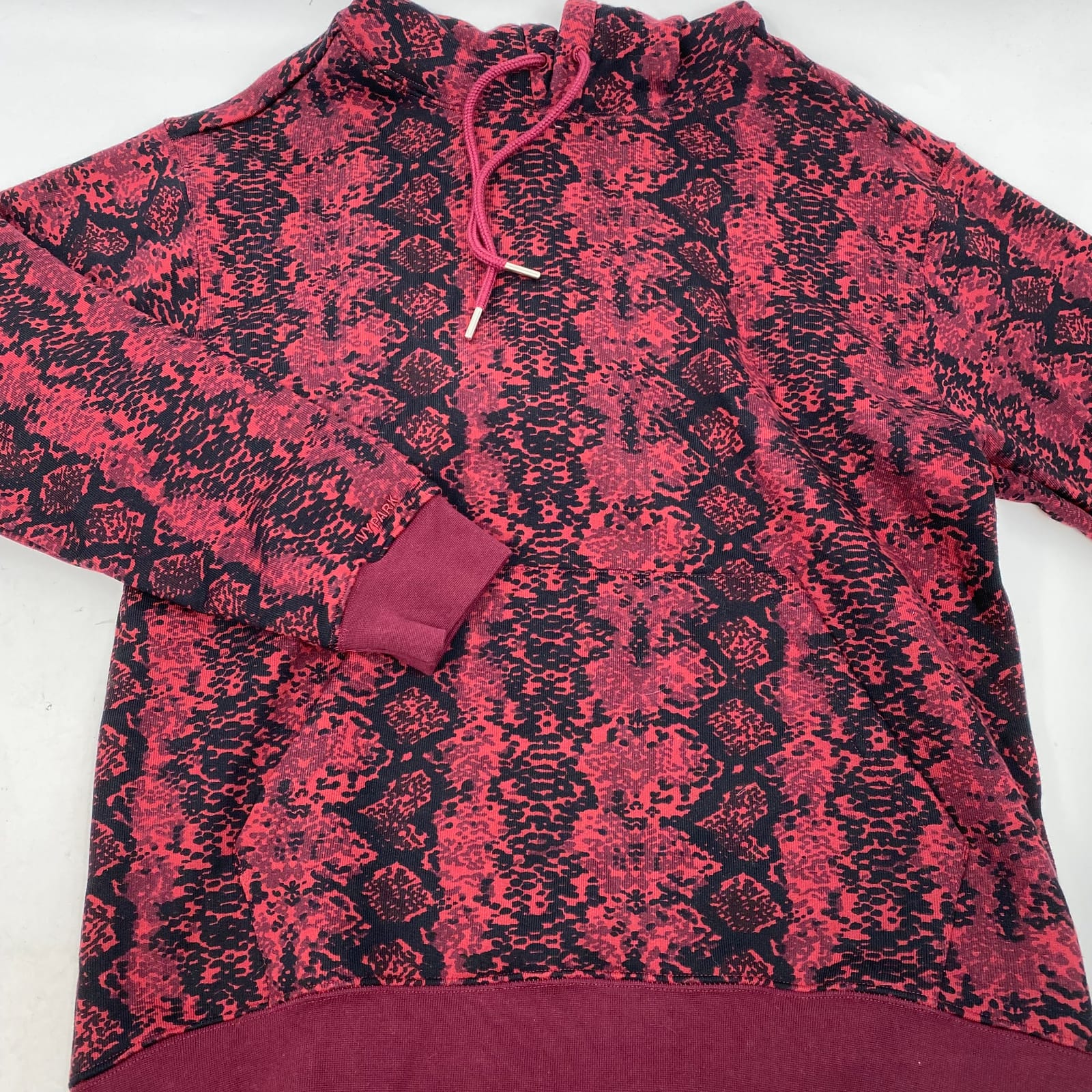 adidas Red Black Ivy Park Snake Print Hoodie adidas Red Black Ivy Park ...