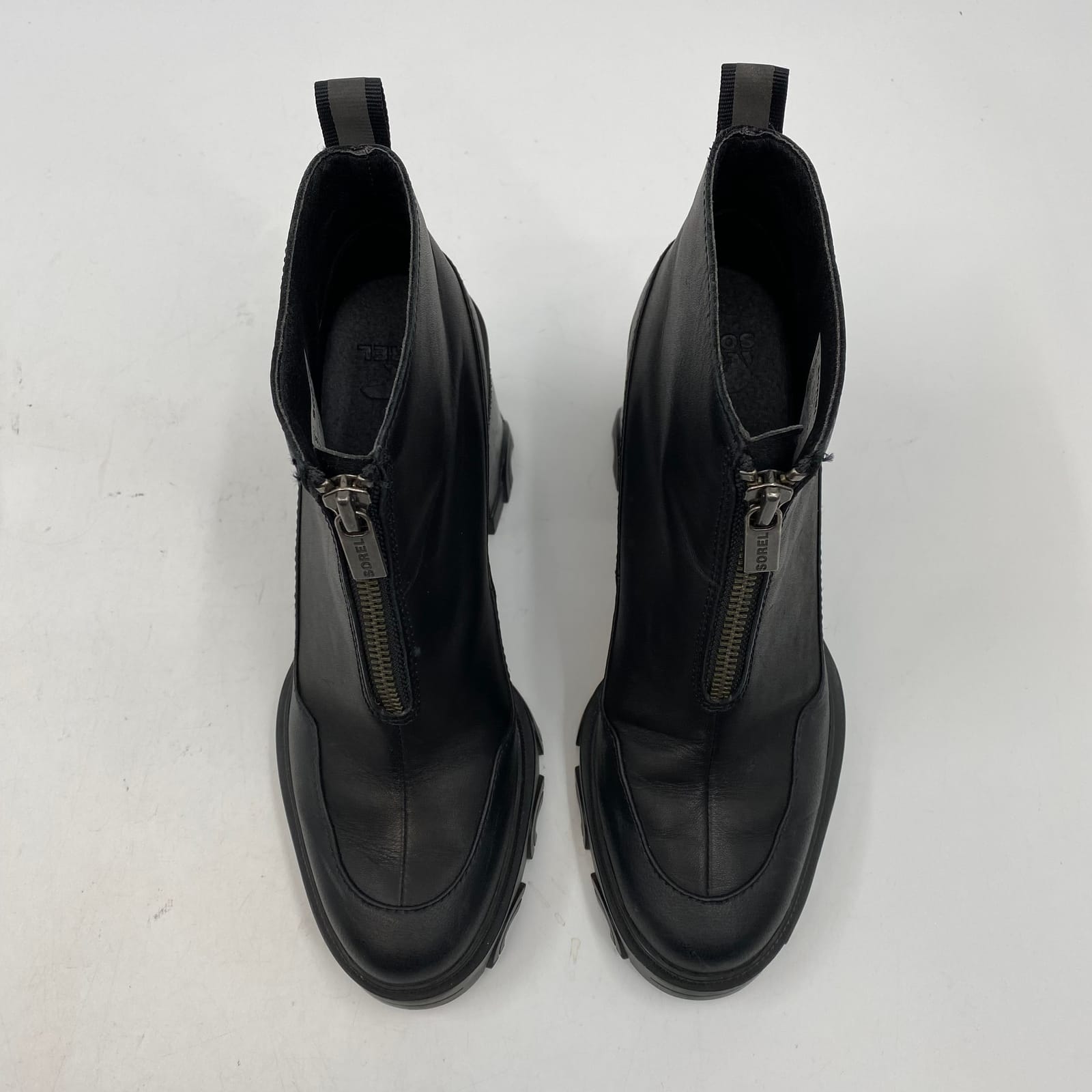 Sorel Black Leather Heeled Rain Boots Sorel Black Leather Heeled Rain ...