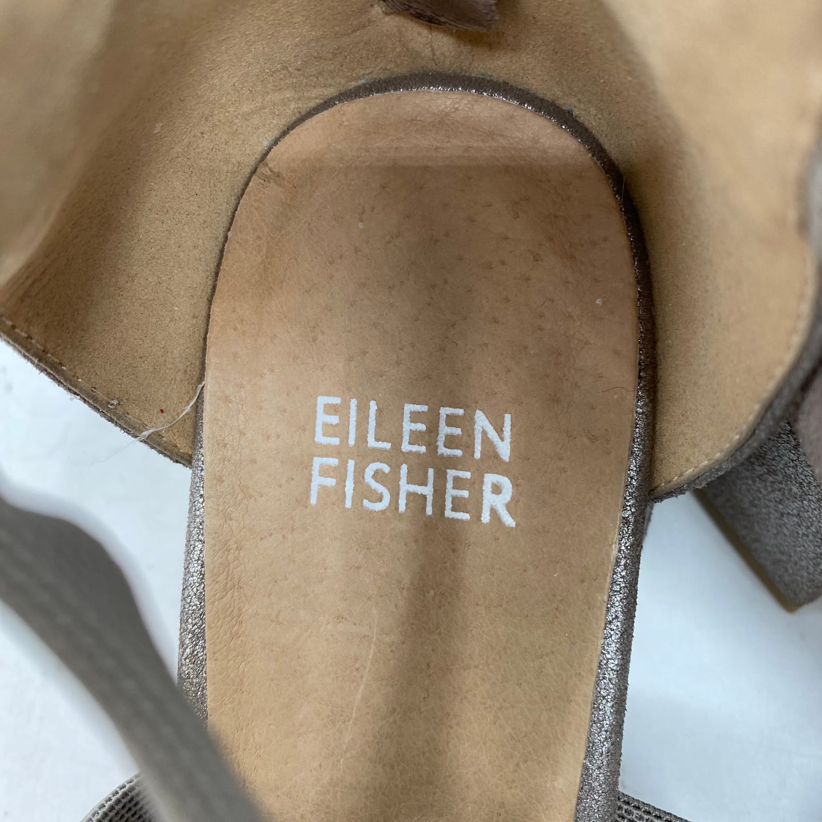 Eileen Fisher Silver Strappy Block Heels Eileen Fisher Silver Strappy ...