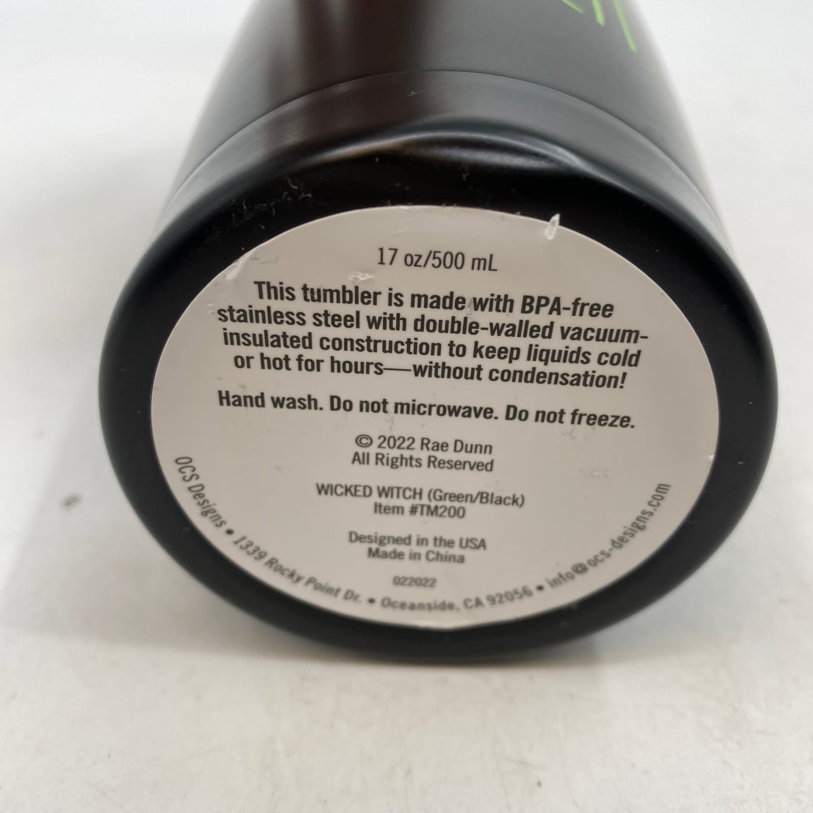 Rae Dunn Black Green Wicked Witch Travel Tumbler Rae Dunn Black Green ...
